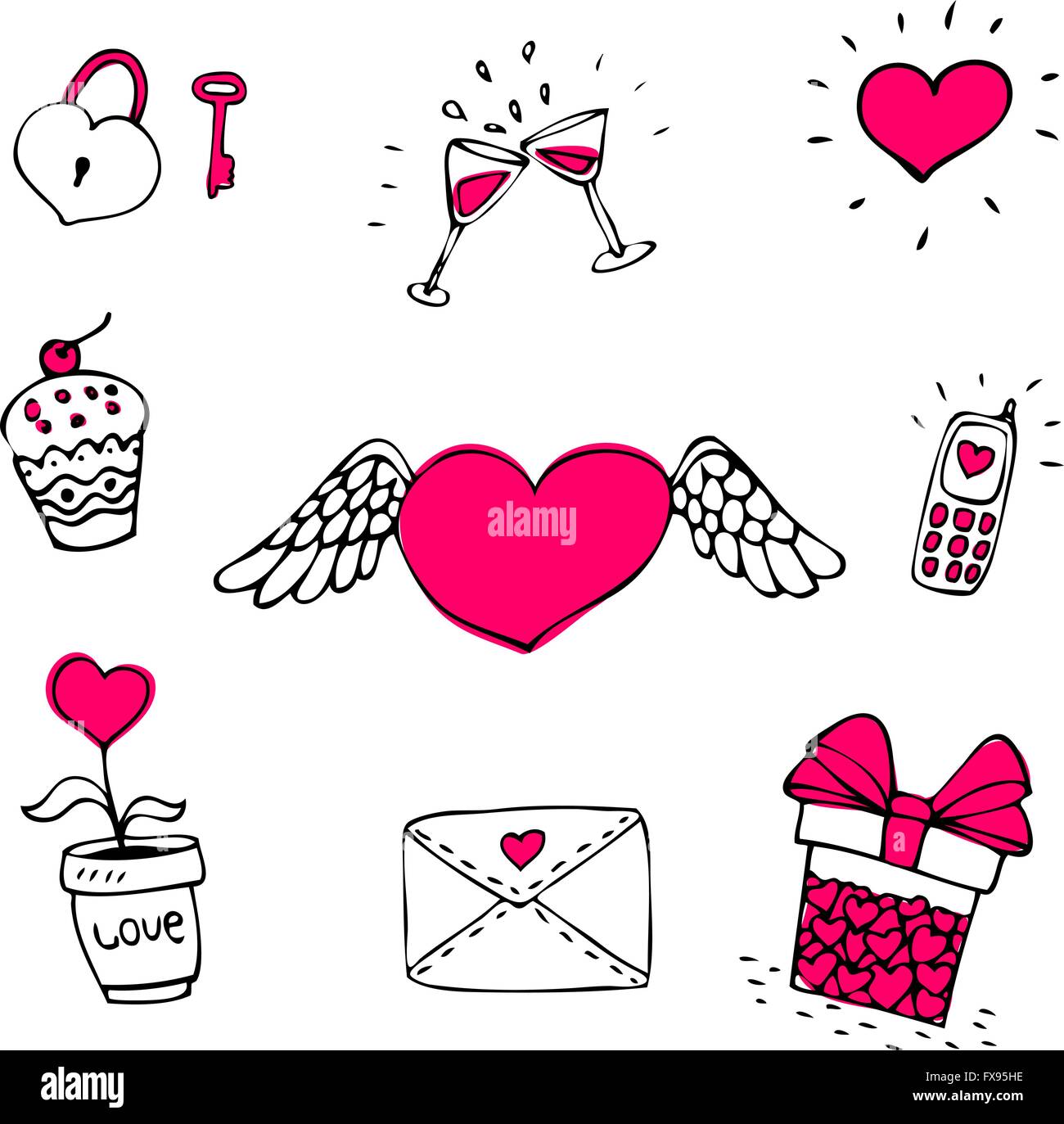 Love letter gift cake Stock Vector Images - Alamy