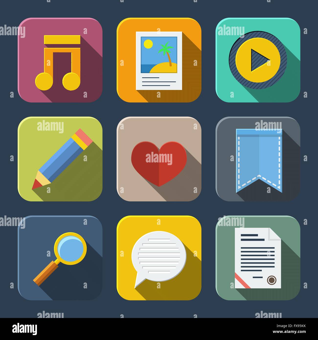 Media icons pack Stock Vector Image & Art - Alamy
