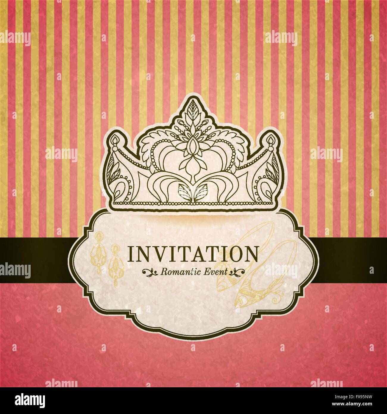 Princess invitation card with crown Stock Vector Image & Art - Alamy