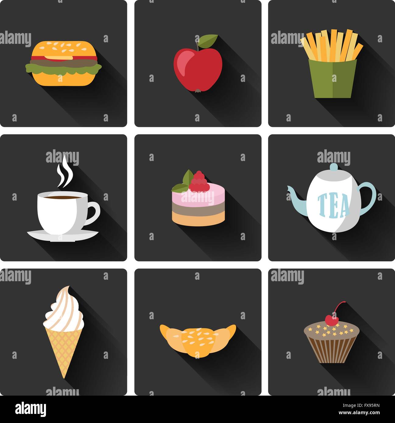 Food icons set Stock Vector Image & Art - Alamy