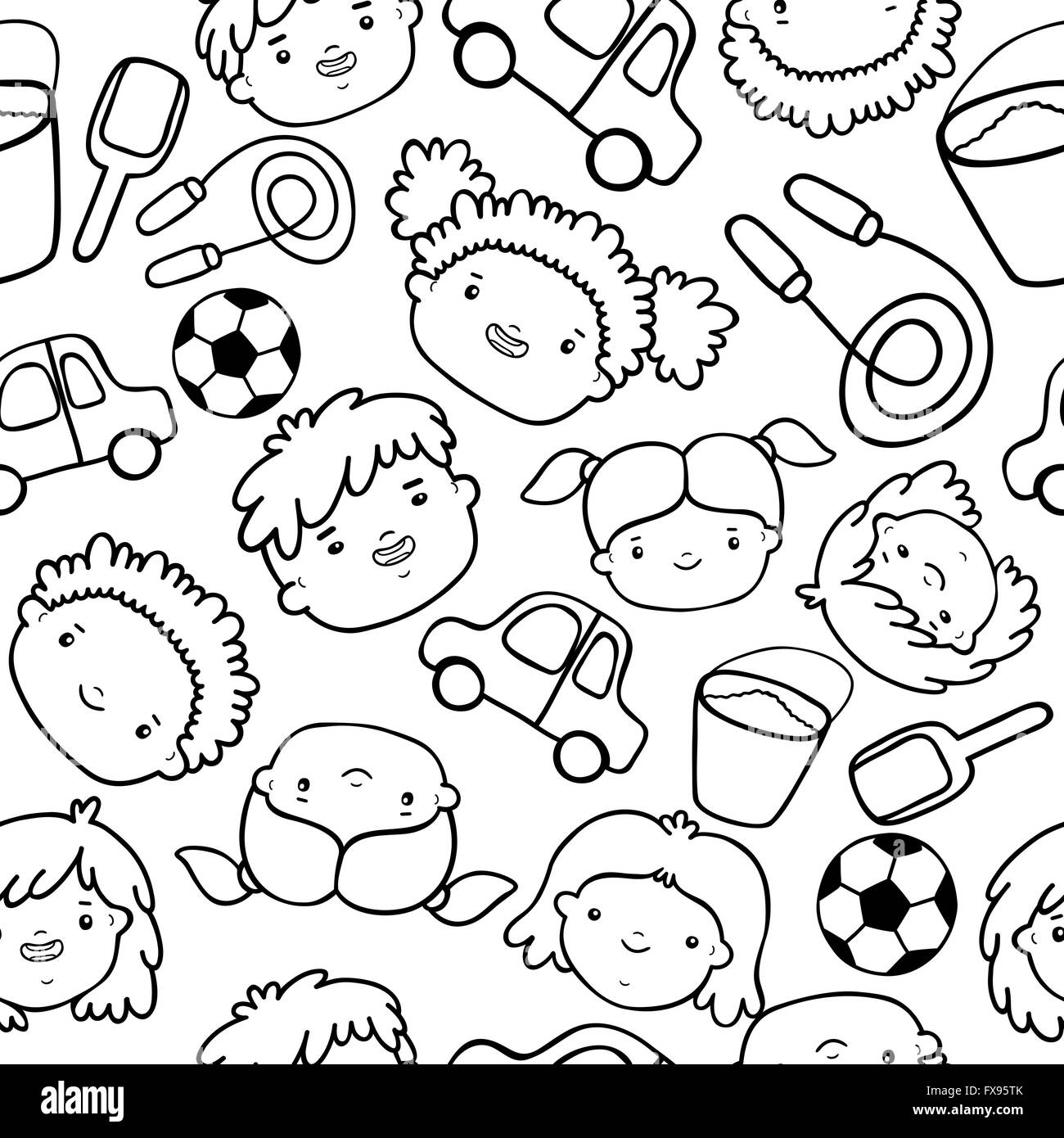 Kids flower pattern Black and White Stock Photos & Images - Alamy
