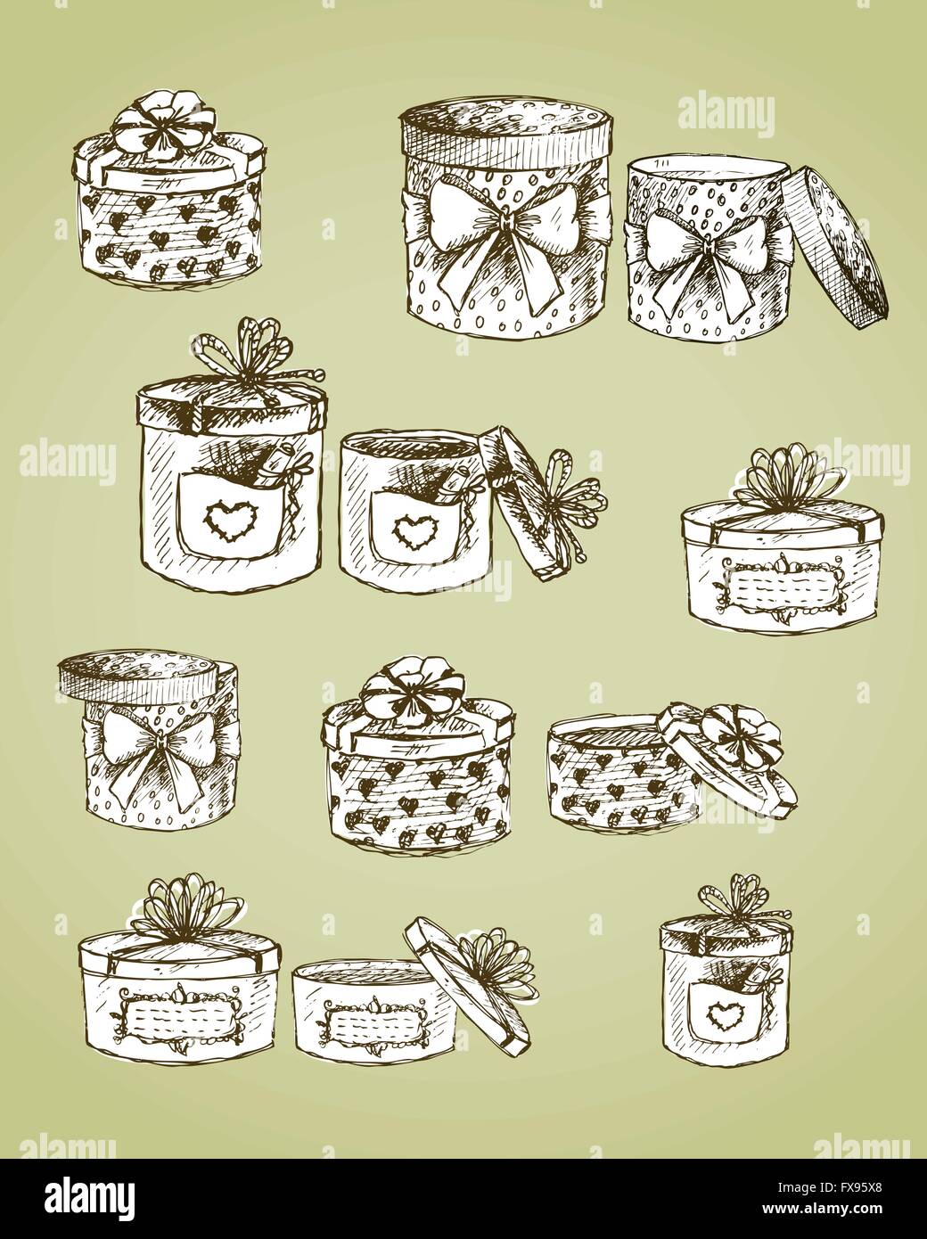 Set presents line design Stock Vector Images - Alamy