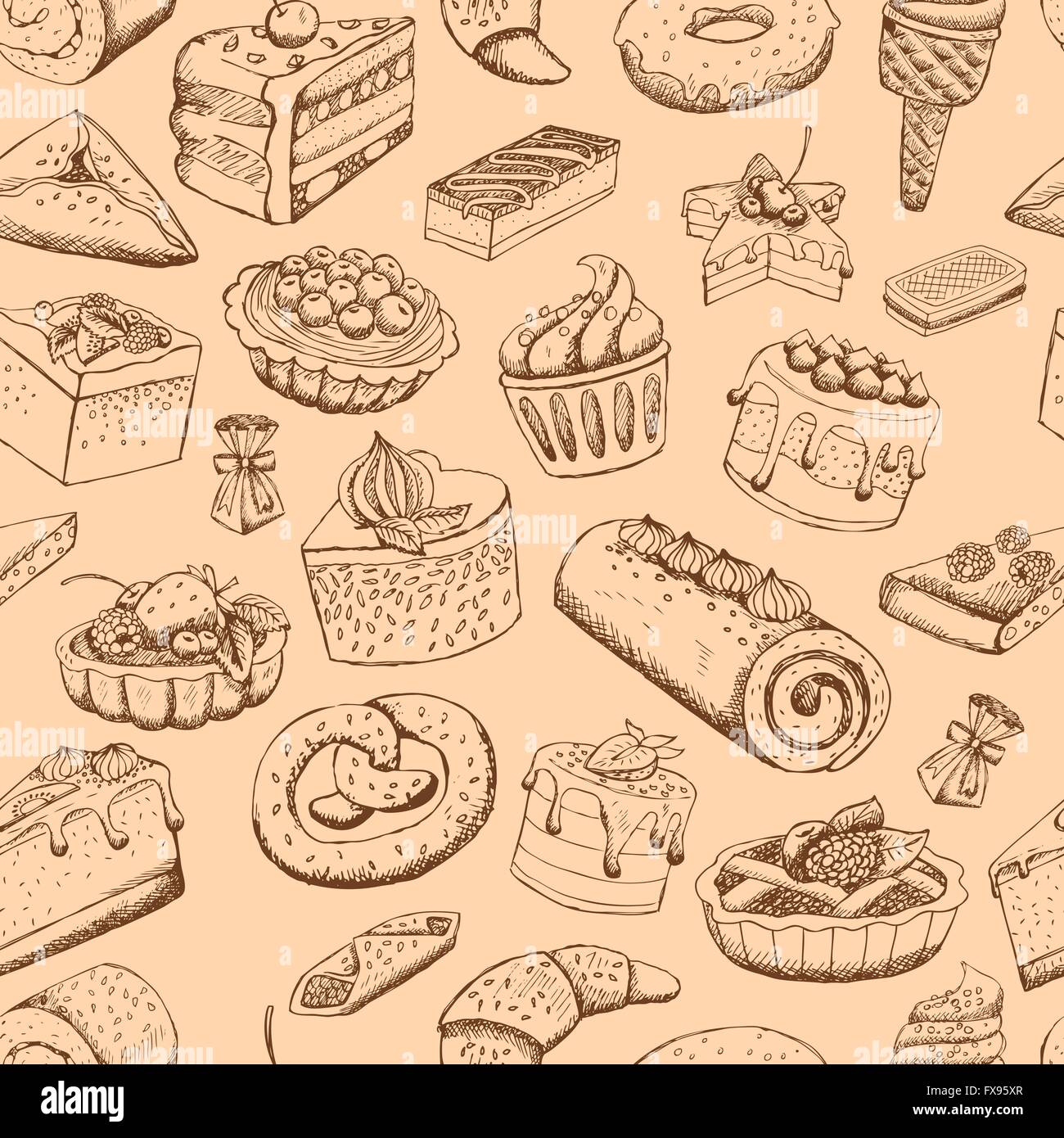 Seamless sweet pastries Stock Vector Image & Art - Alamy