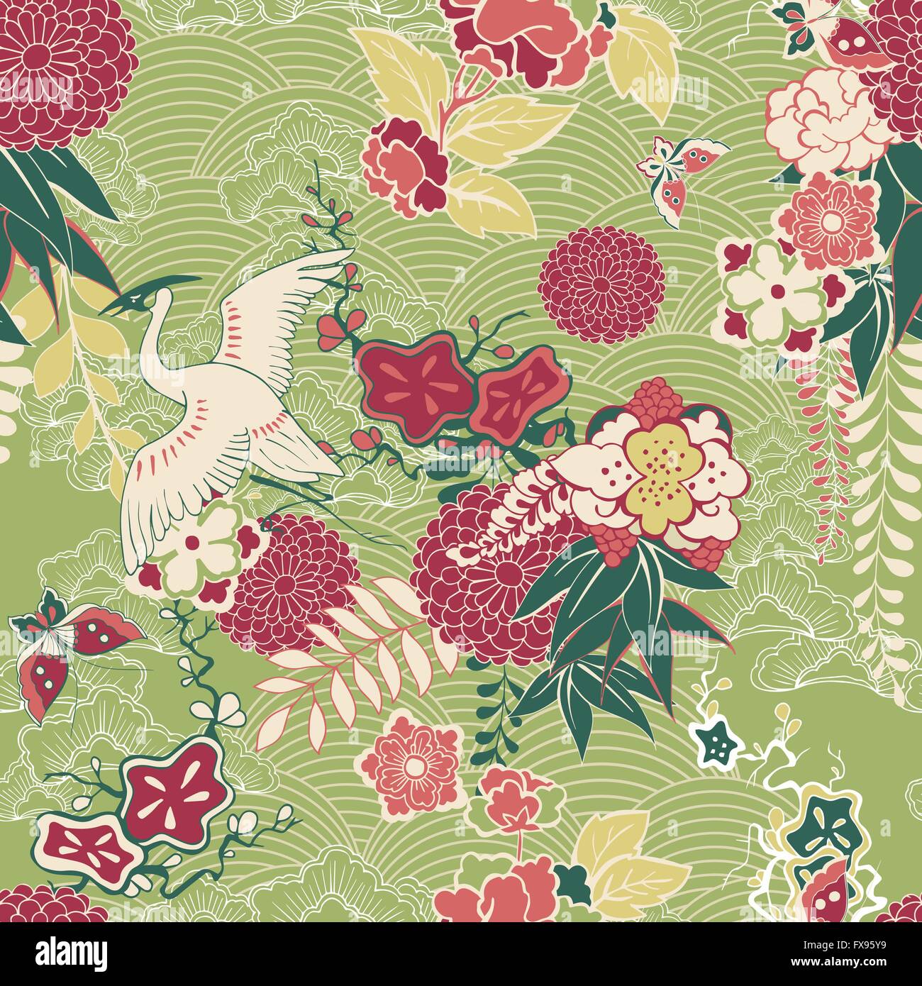 Oriental silk pattern Stock Vector Image & Art - Alamy