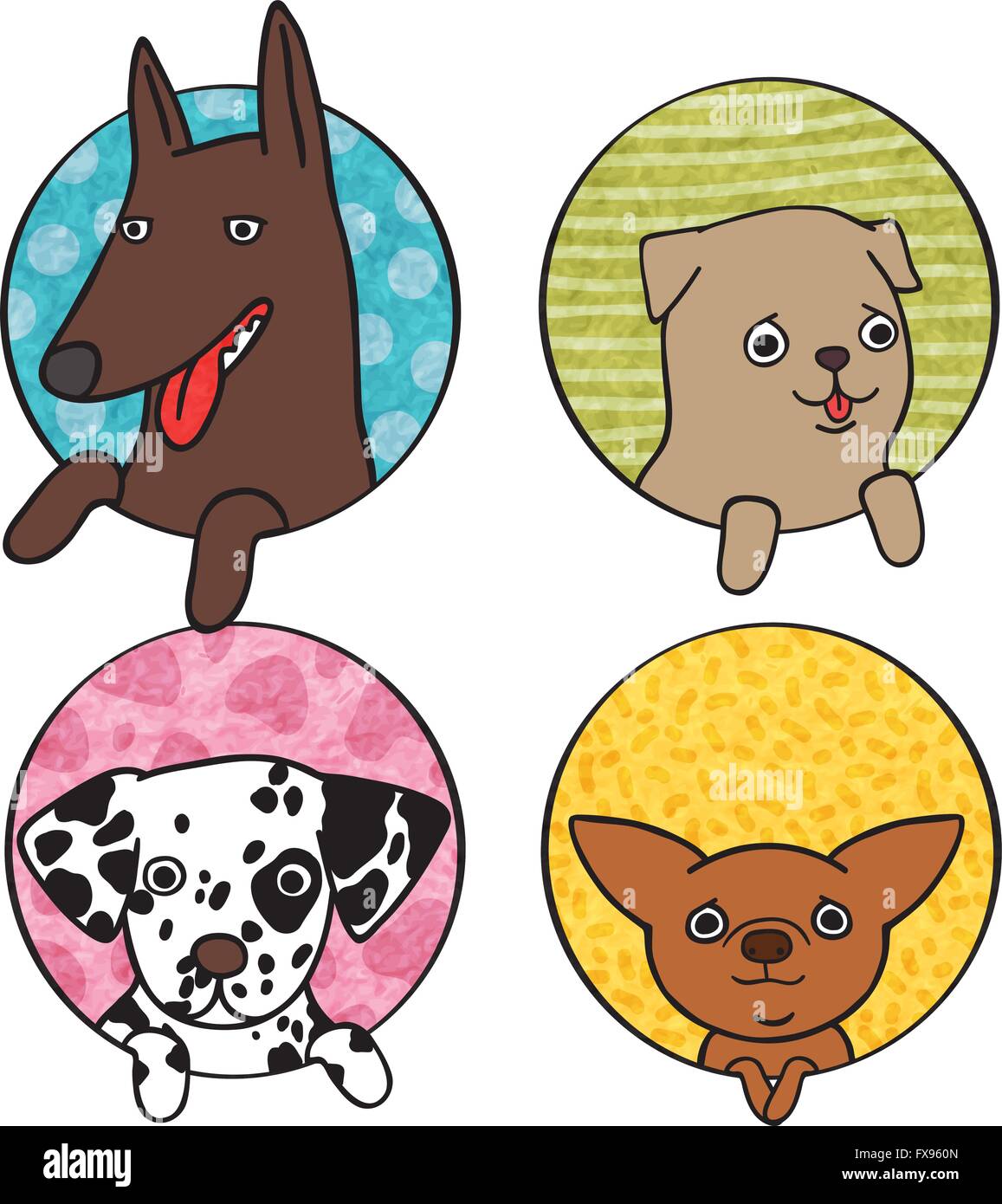 Cute dogs icon set Stock Vector Image & Art - Alamy