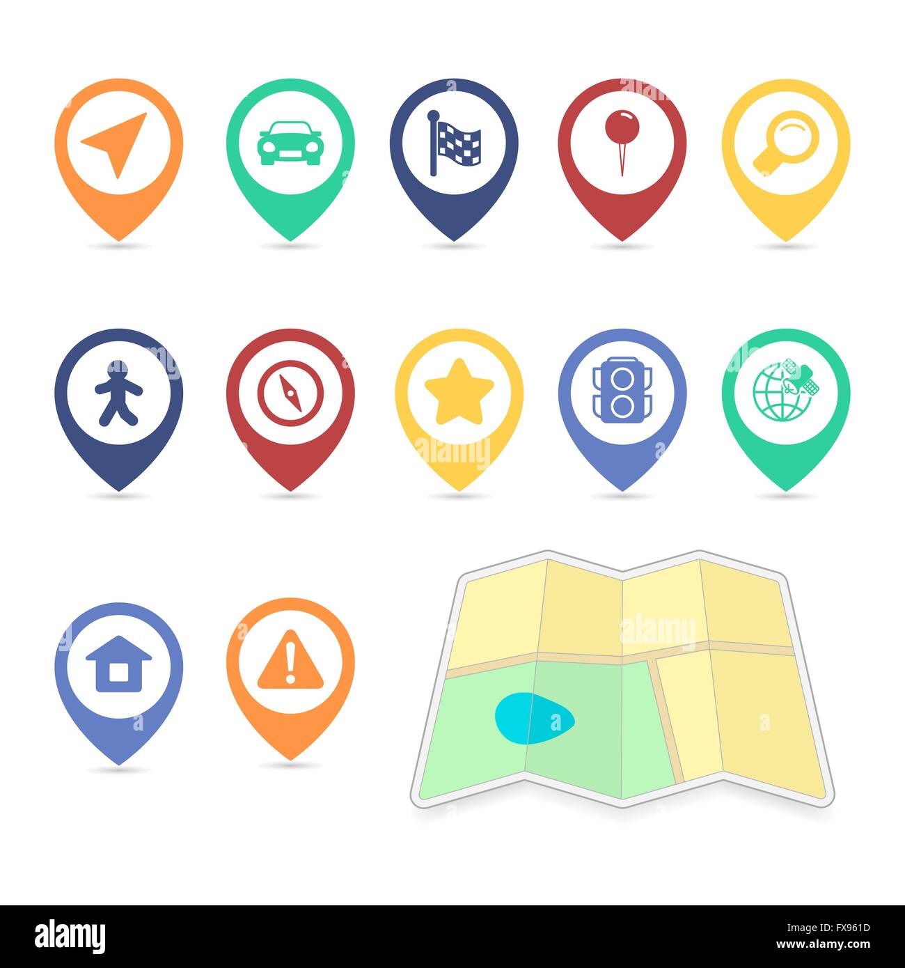 Location UI design elements, contrast color Stock Vector Image & Art ...