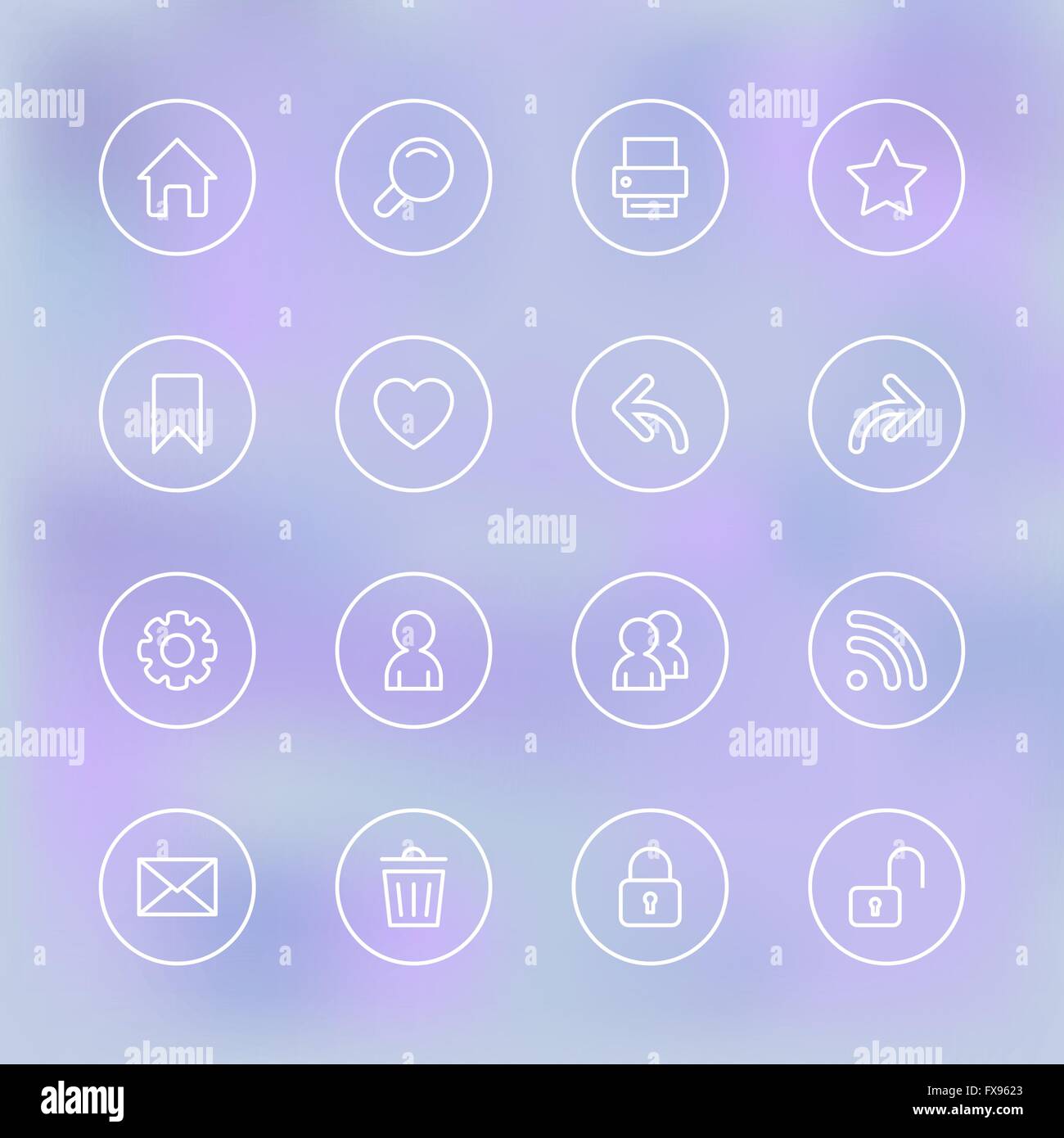 Set of icons for mobile app UI, transparent clear Stock Vector Image ...