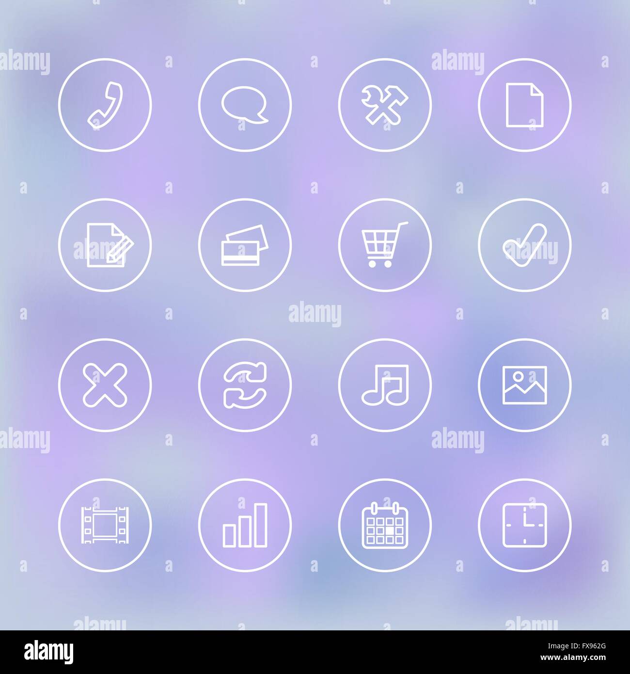 Iconset for mobile app UI, transparent clear Stock Vector Image & Art ...