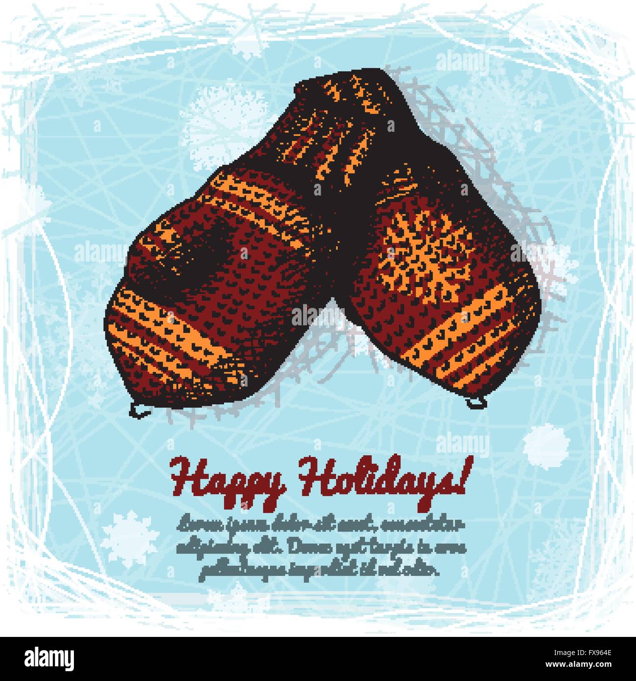 Knitted wool mittens background Stock Vector Image & Art - Alamy