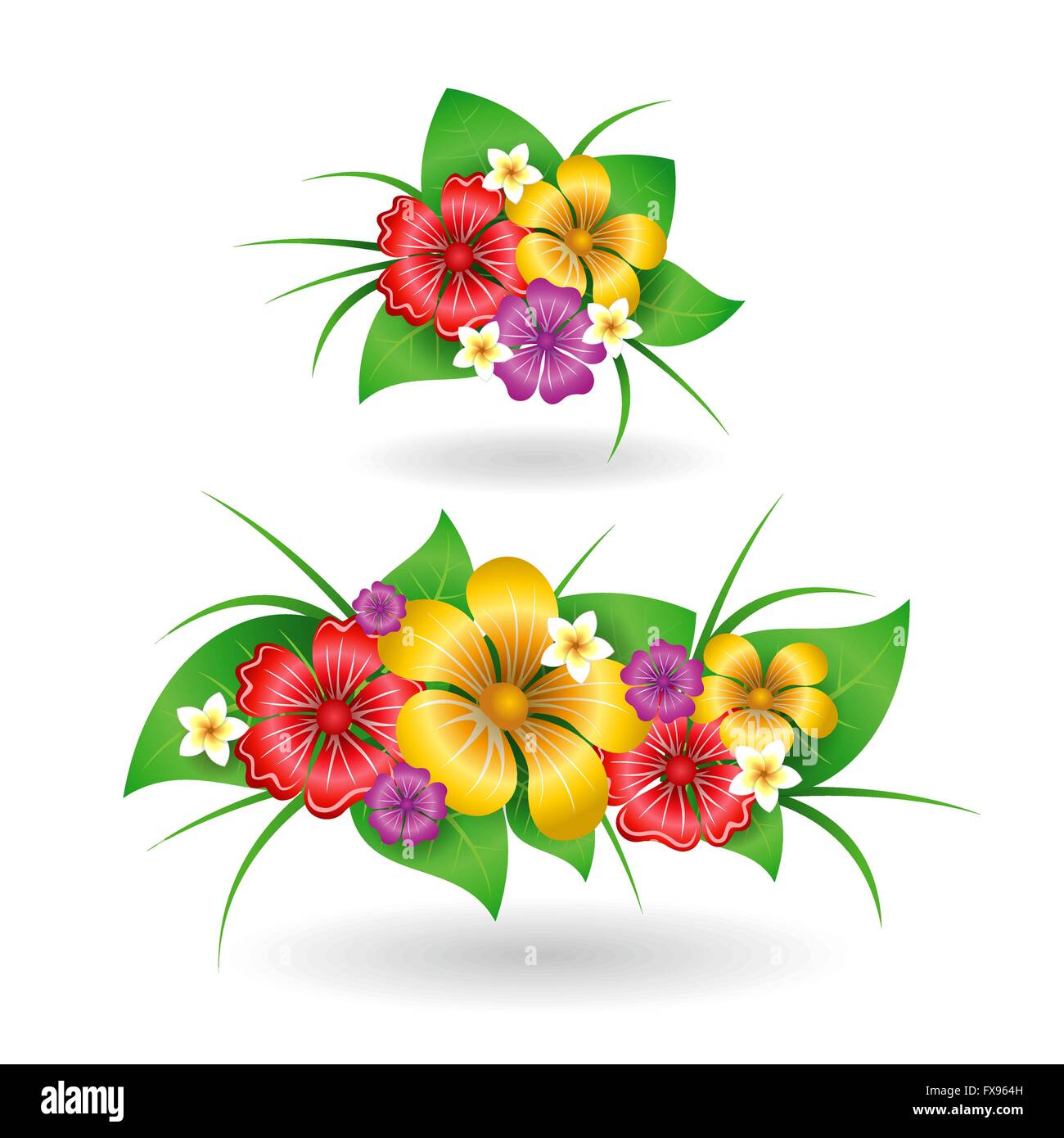 Hibiscus red flower isolated Stock Vector Images - Alamy