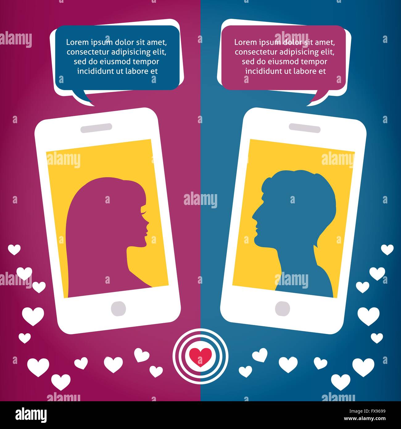 Woman phone silhouette talking Stock Vector Images - Alamy