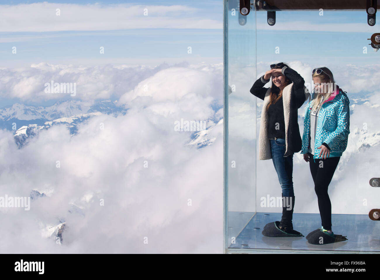 people experiencing the step into the void attraction high on the ...