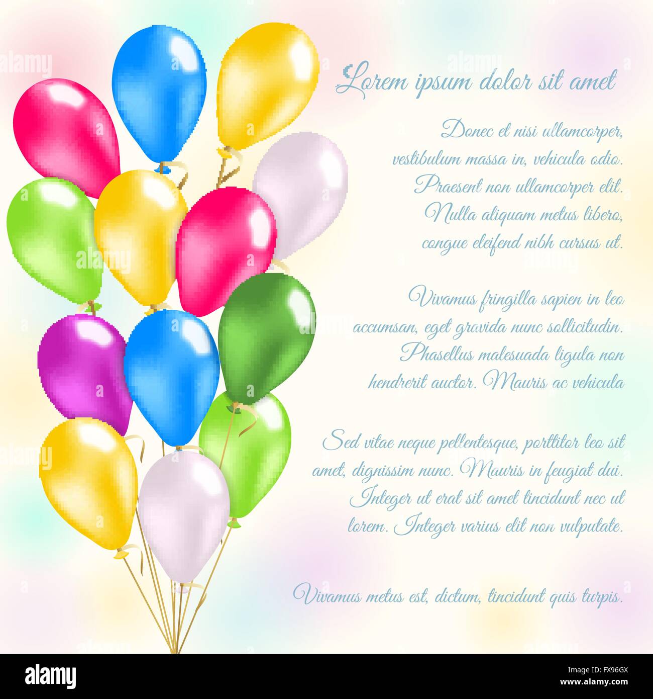 Colorful balloons invitation card Stock Vector Image & Art - Alamy