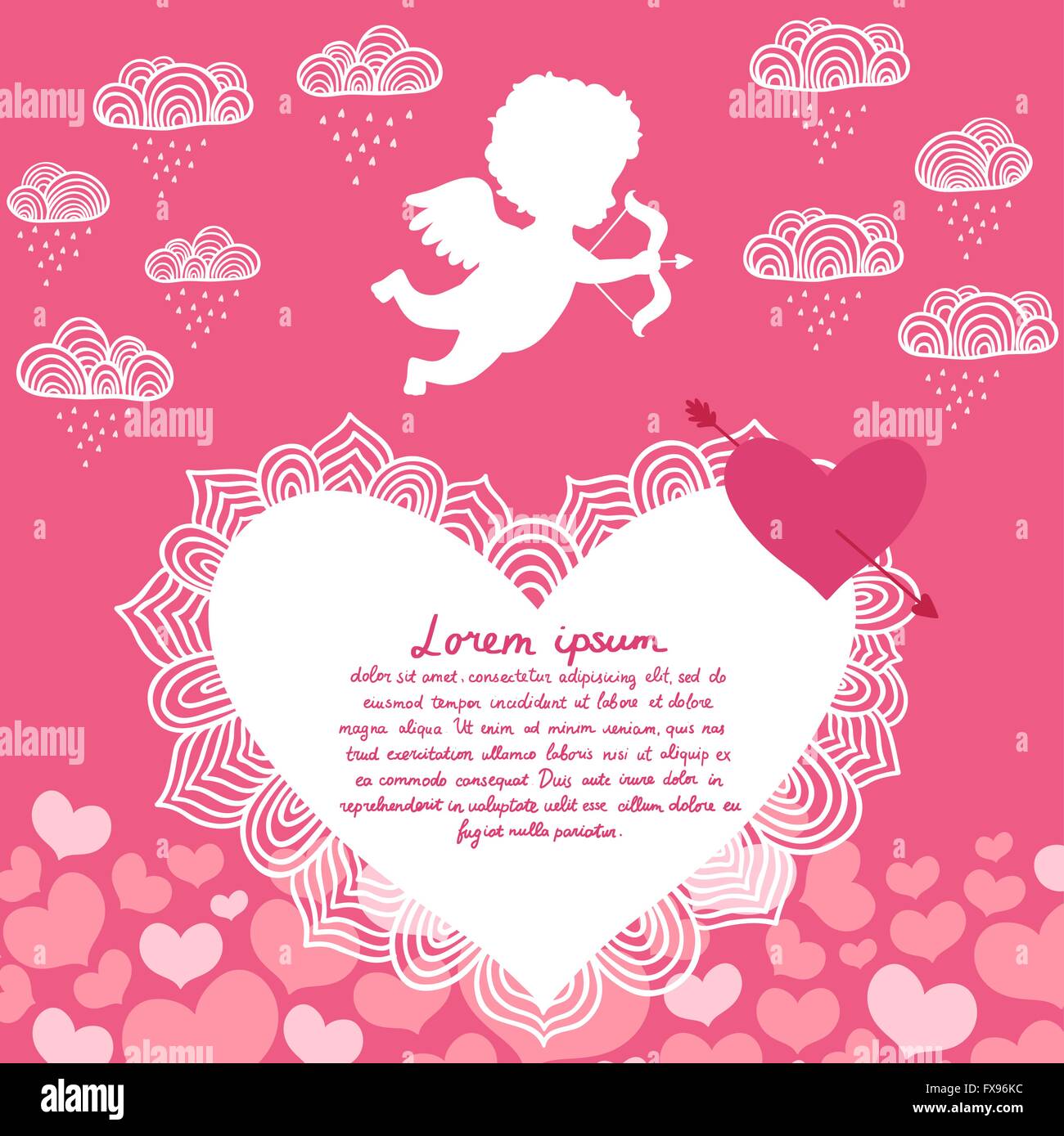 Valentines day angel with bow flyer Stock Vector Image & Art - Alamy
