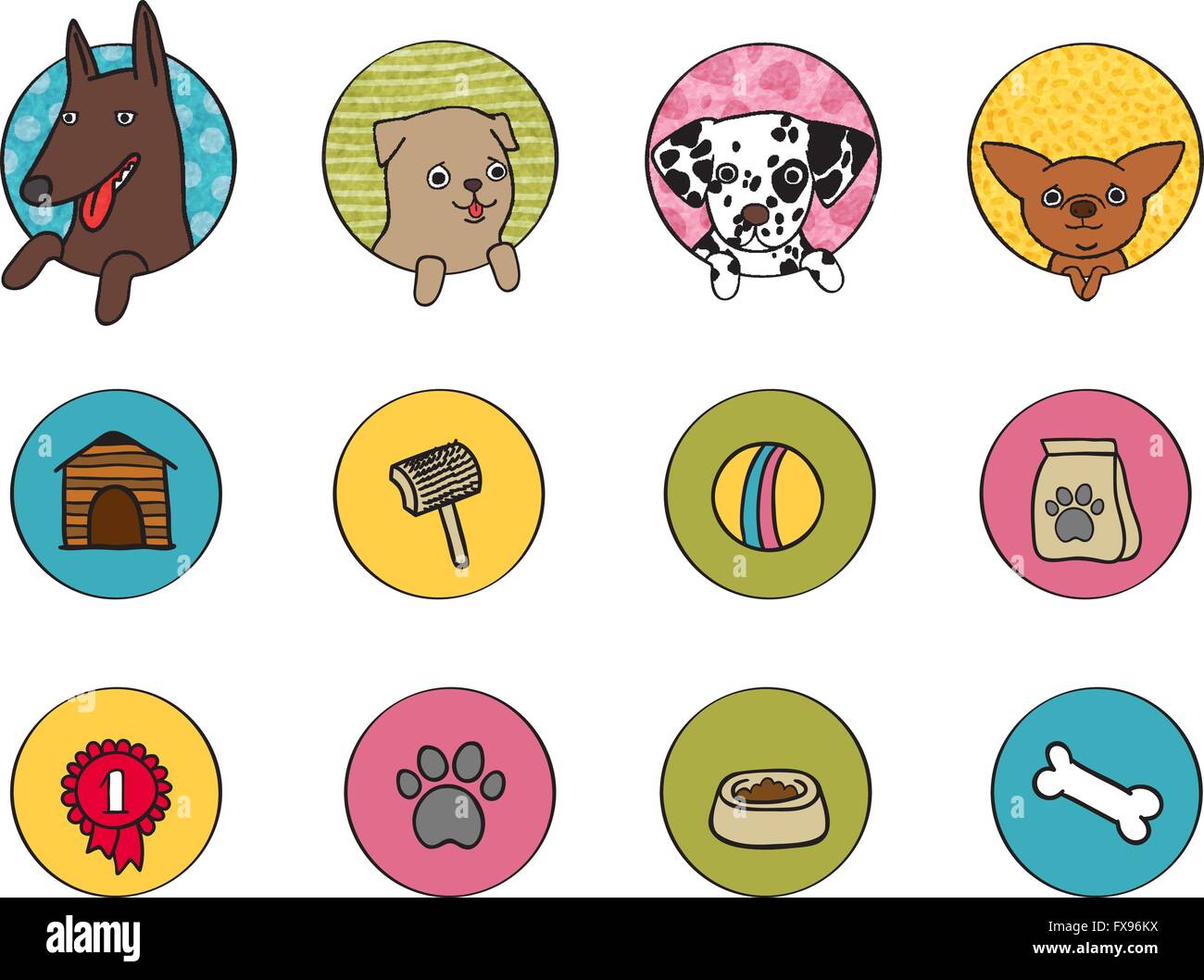 Dogs icons set Stock Vector Image & Art - Alamy