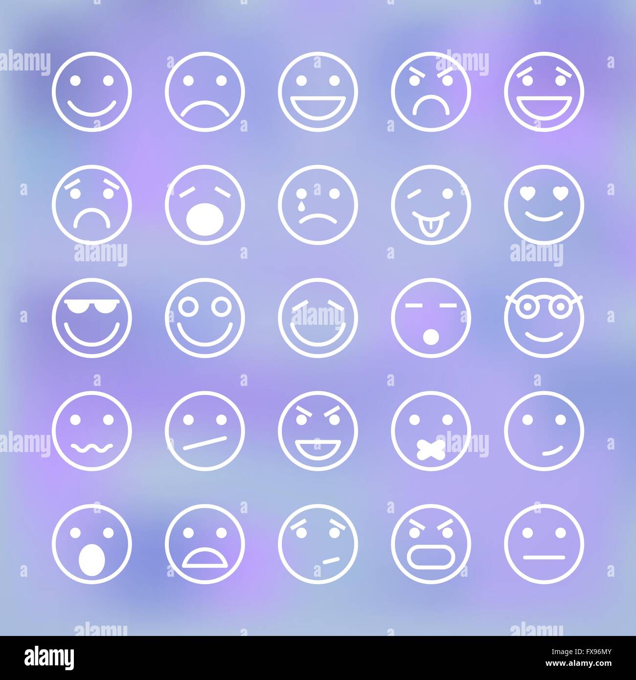Icons set of smiley faces for mobile application interface Stock Vector ...
