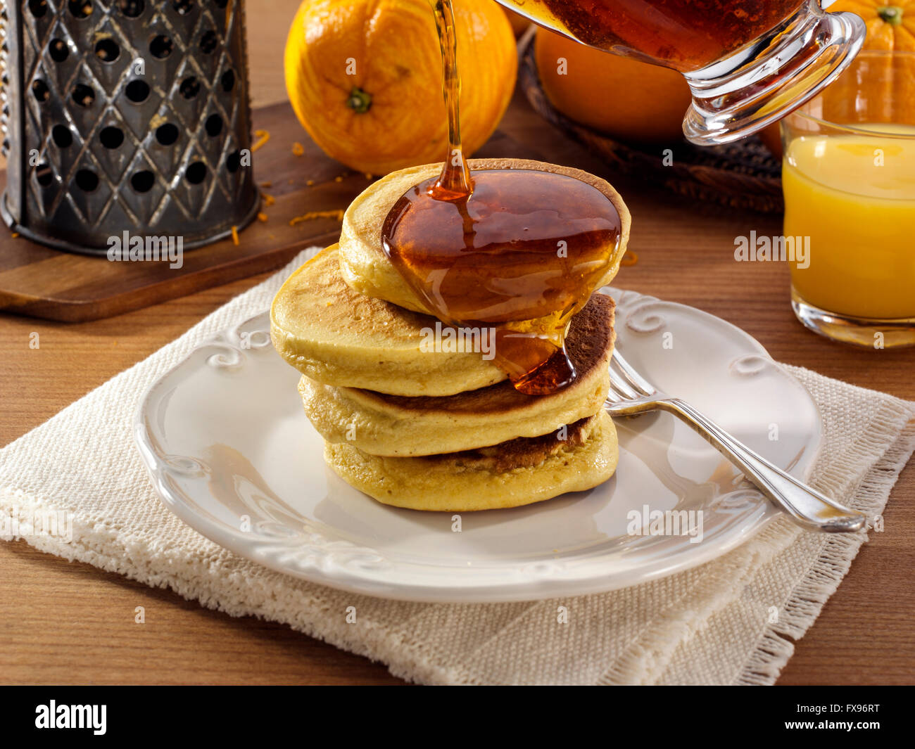 American breakfast cornmeal pancakes hi-res stock photography and ...