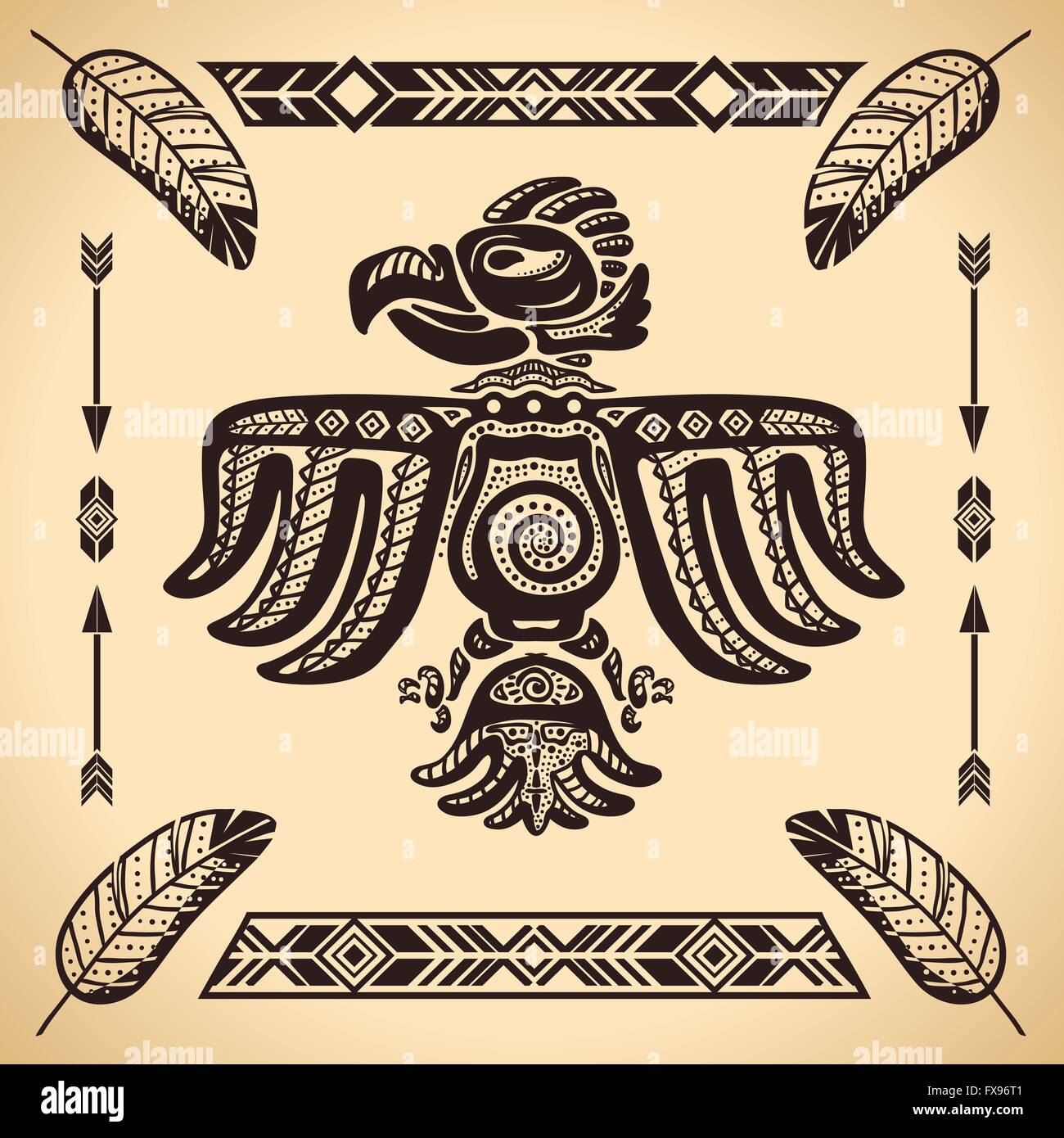 Native american eagle feathers Stock Vector Images - Alamy
