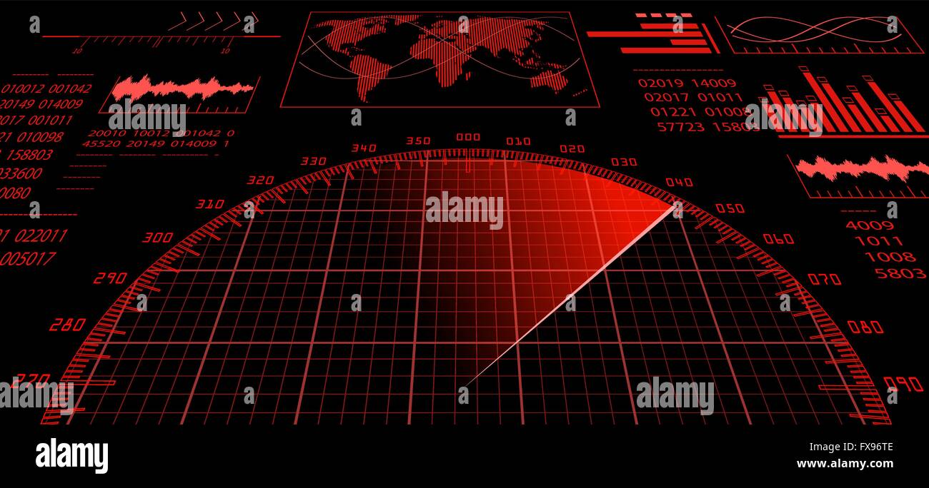 Radar screen with futuristic user interface HUD Stock Vector Image ...