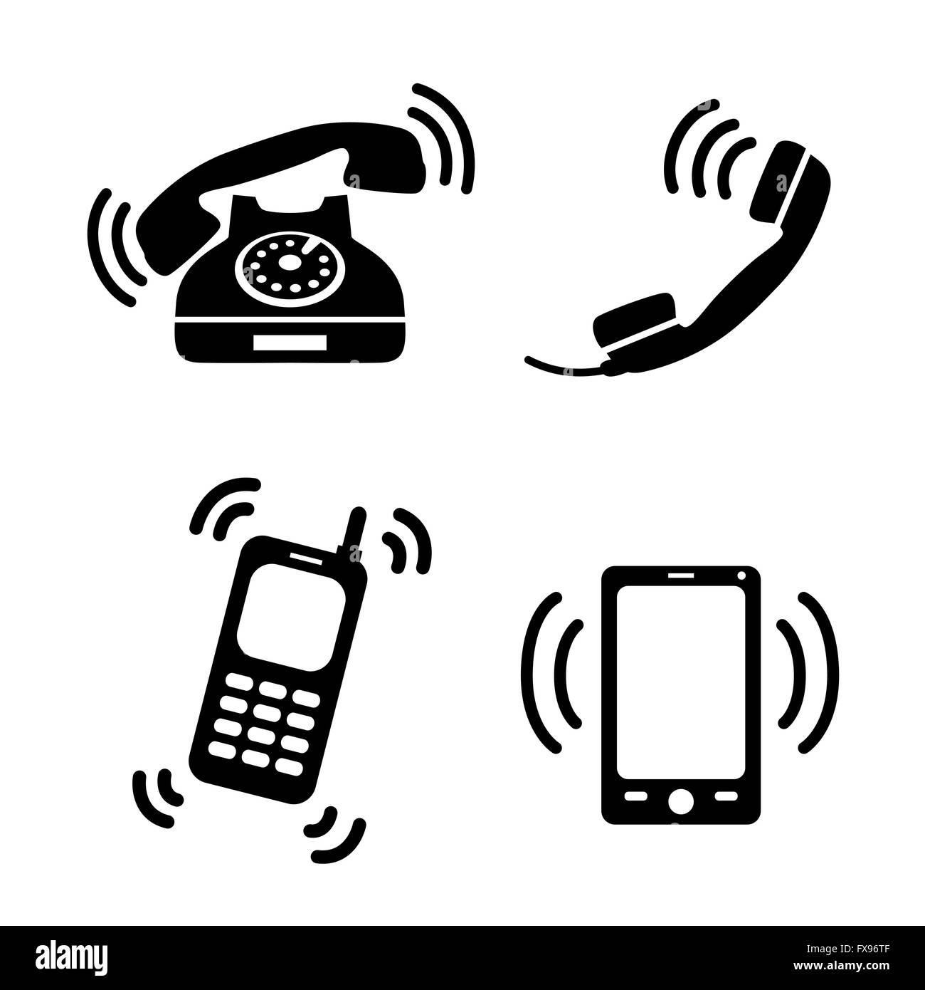 Collection of ringing phones Stock Vector Image & Art - Alamy