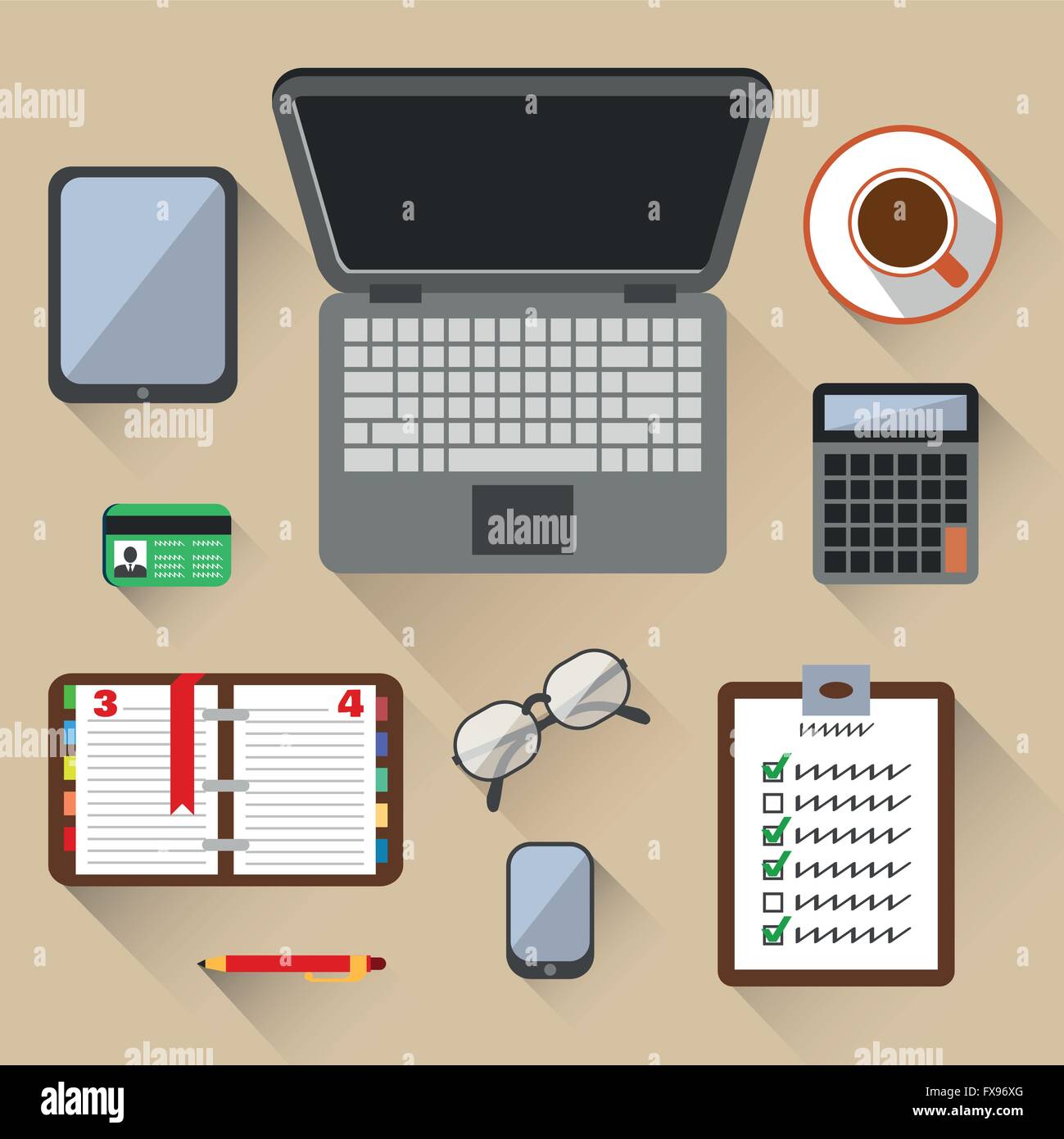 Top view business documents Stock Vector Images - Alamy