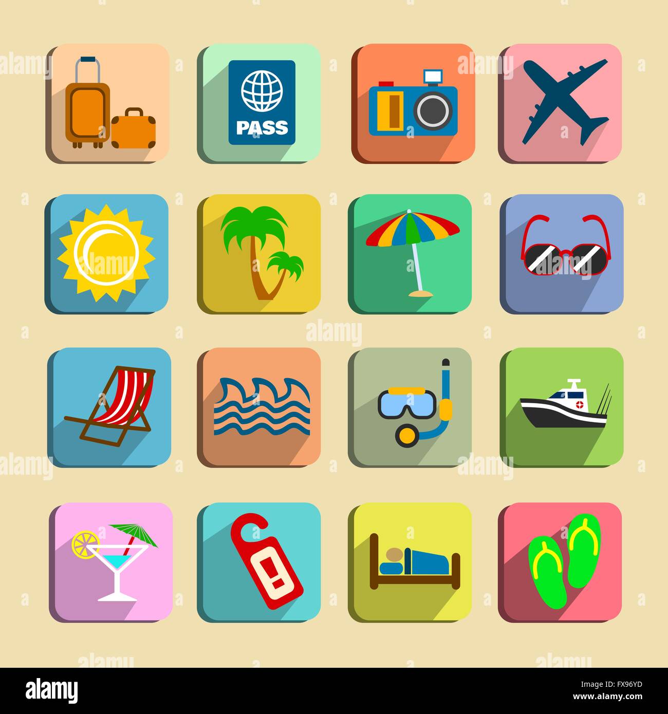 Global tourism icons set Stock Vector Image & Art - Alamy
