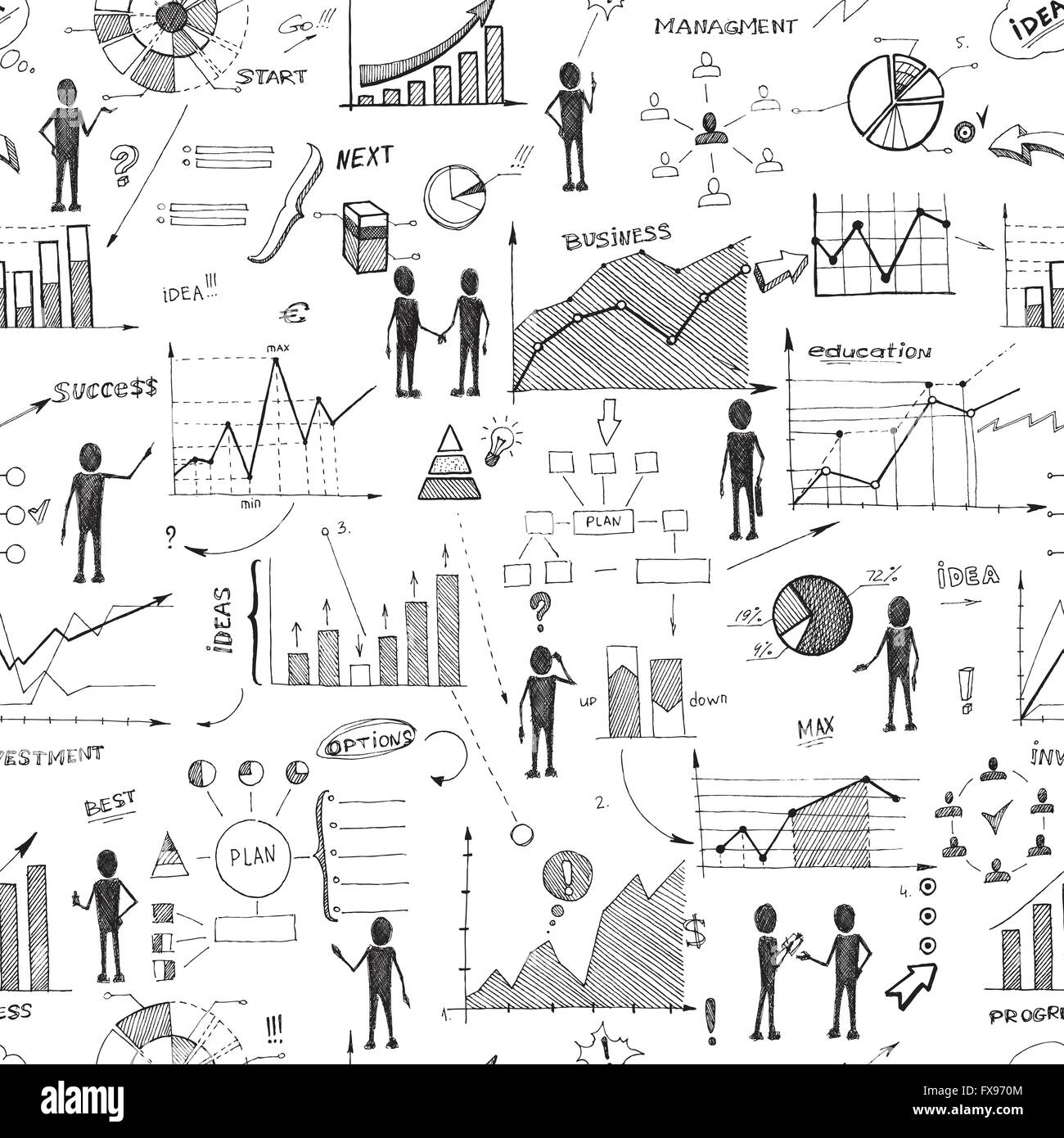 Seamless doodle web infographics background Stock Vector Image & Art ...