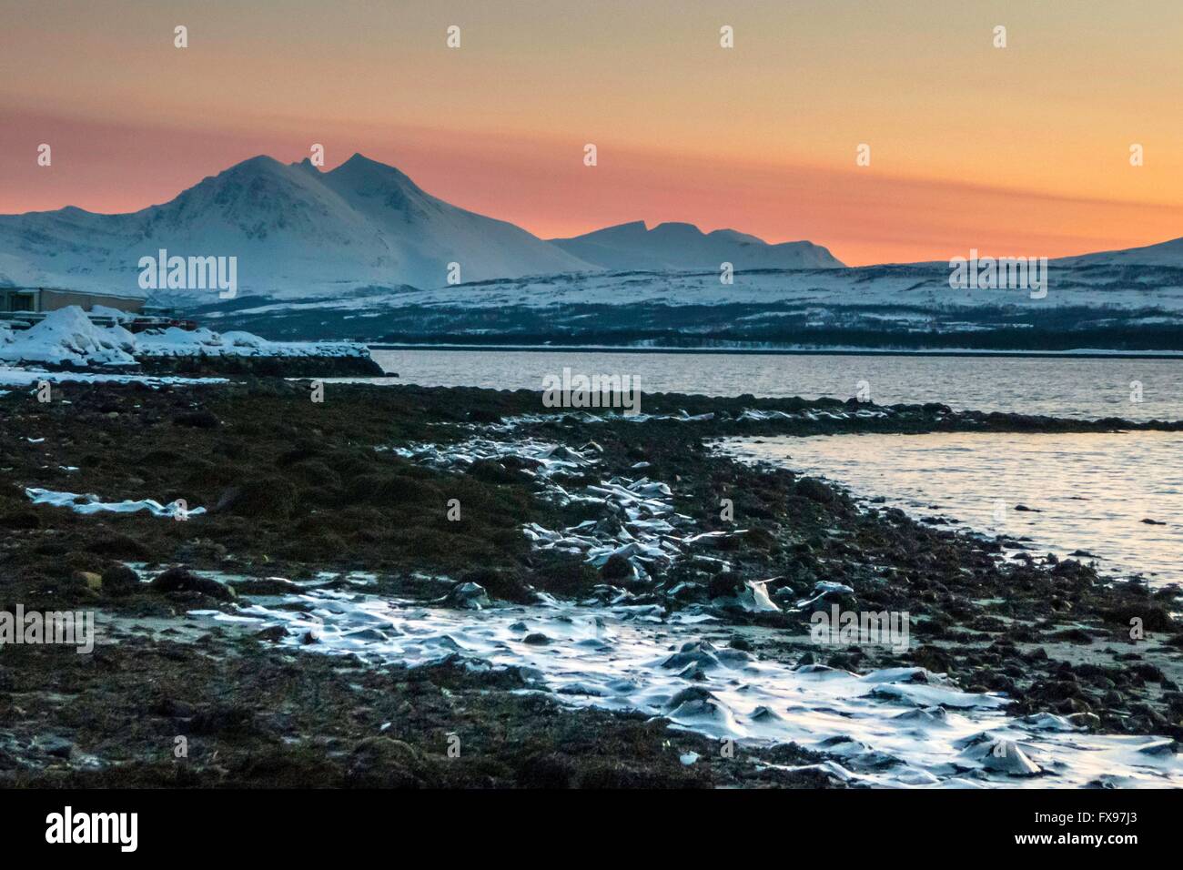 dusk in northern Norway, march 2016 Stock Photo - Alamy