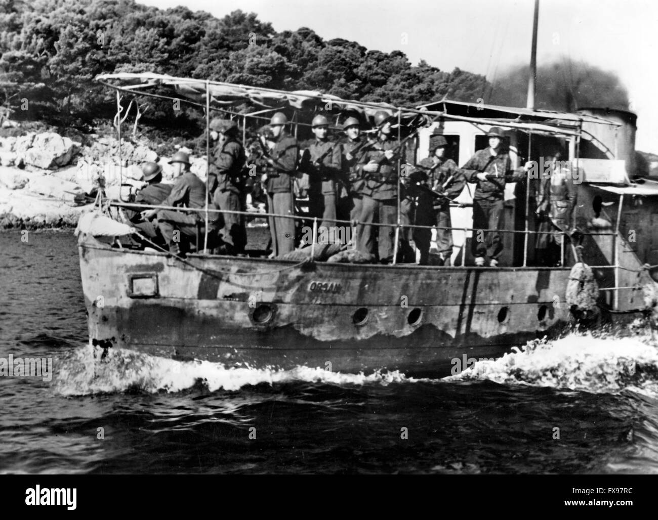 The Nazi propaganda image depicts Croatian and German soldiers on duty ...