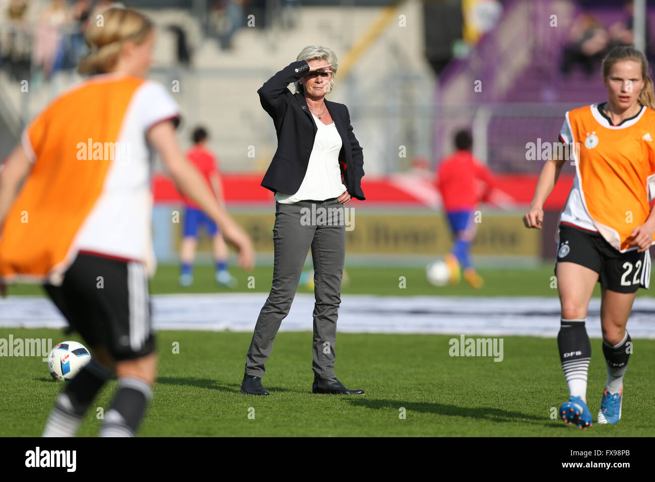 Osnabrueck, Germany. 12th Apr, 2016. German national coach Silvia Neid ...