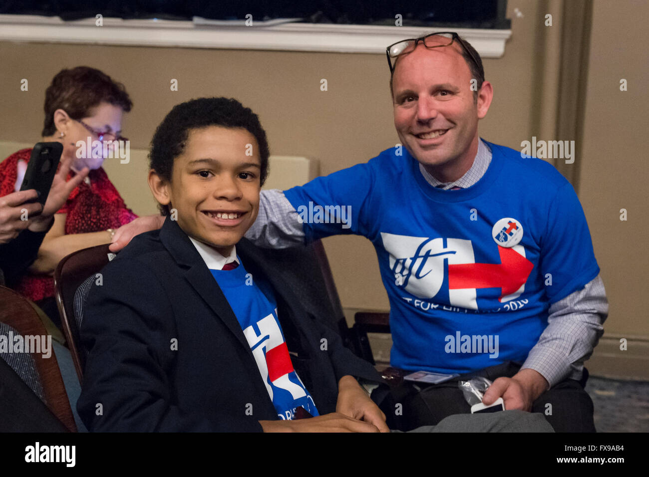Port Washington, New York, USA. April 11, 2016. JOSH ZWERIN, 12, and ...