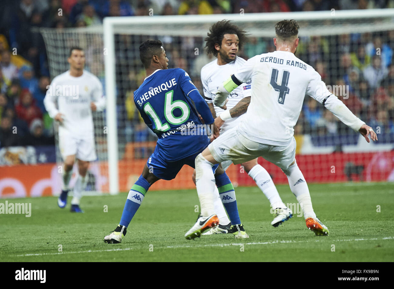 Madrid, Spain. 12th Apr, 2016. Bruno Henrique (forward; VfL Wolfsburg ...