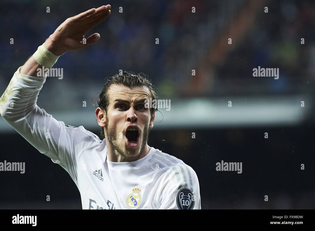 Madrid, Spain. 12th Apr, 2016. Gareth Bale (midfielder; Real Madrid) in ...