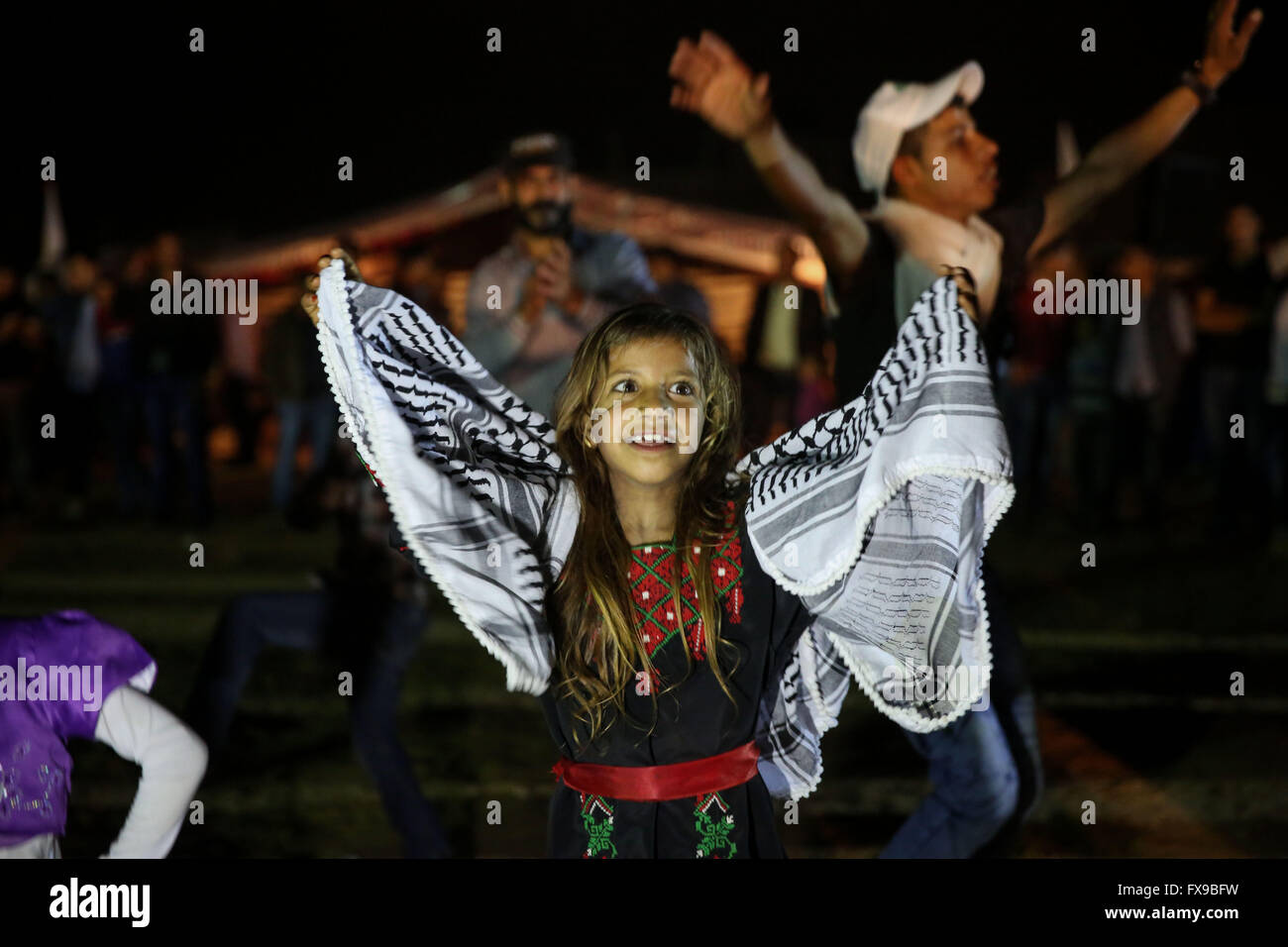 Gaza, Palestine. 10th Apr, 2016. Palestinian Bedouin girl dancing ...