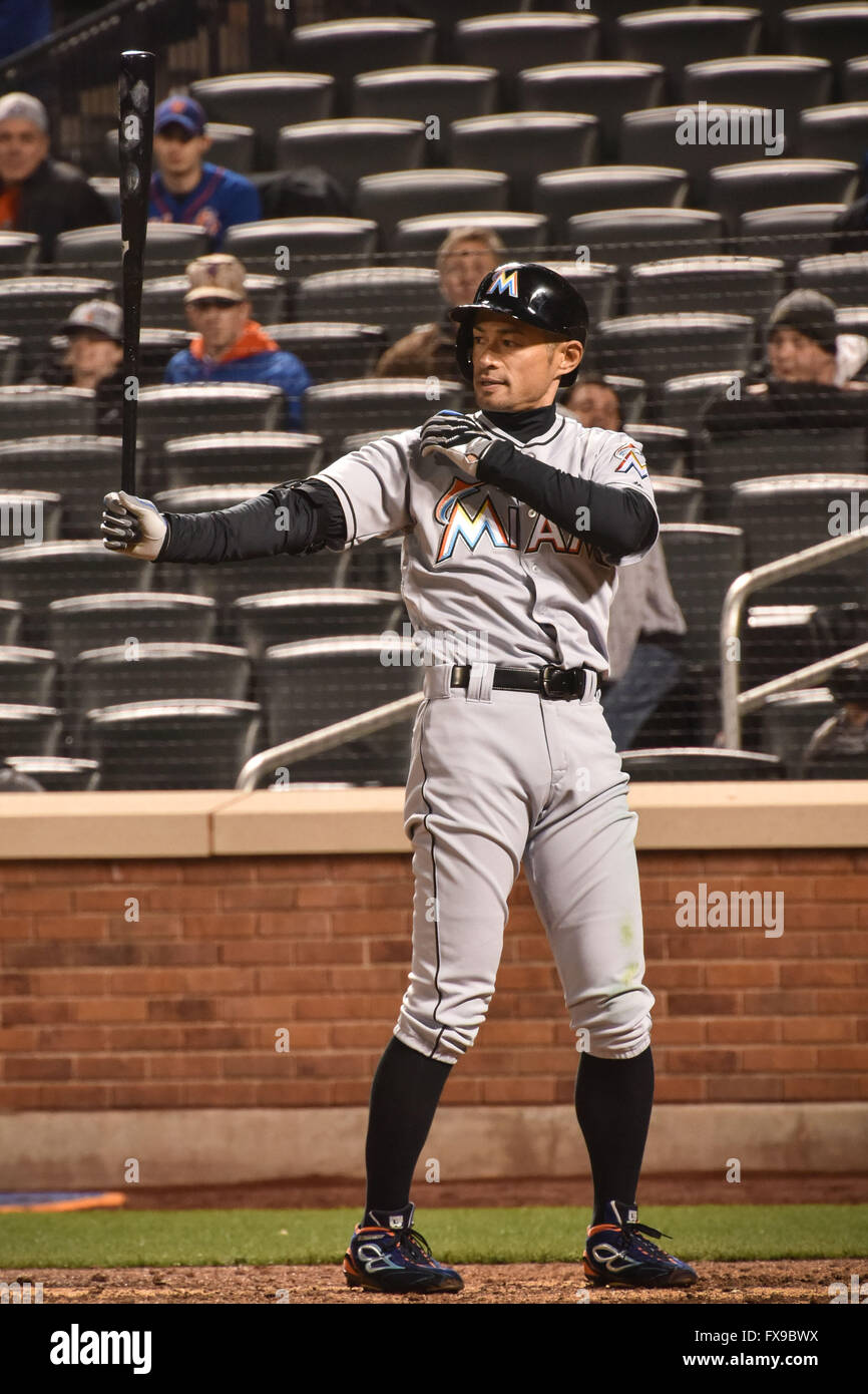 Flushing, New York, USA. 11th Apr, 2016. Ichiro Suzuki (Marlins) MLB ...