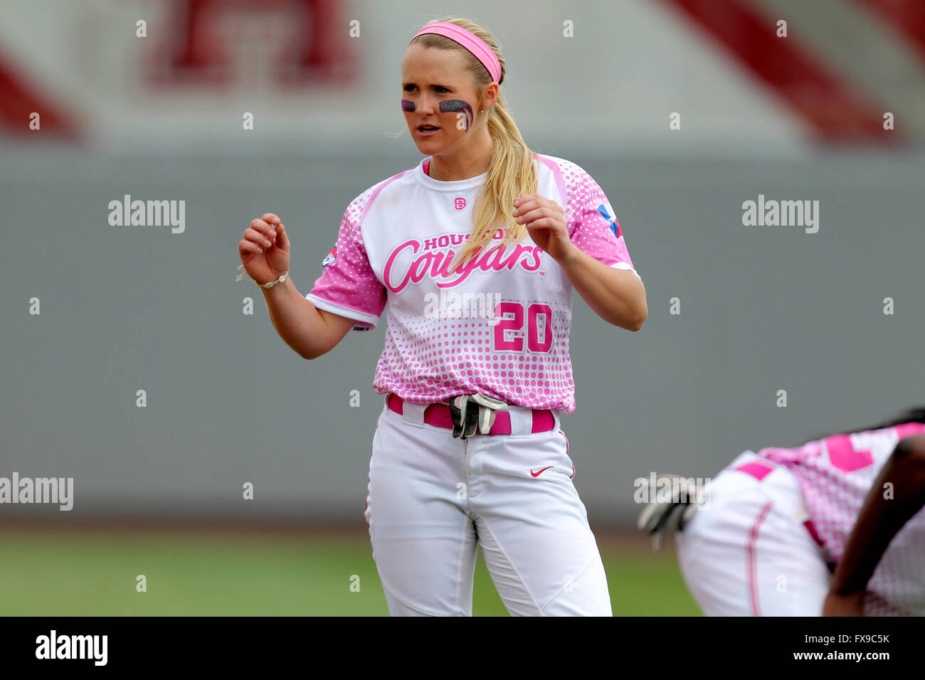 Houston, TX, USA. 12th Apr, 2016. Houston shortstop Brooke Vannoy #20 ...