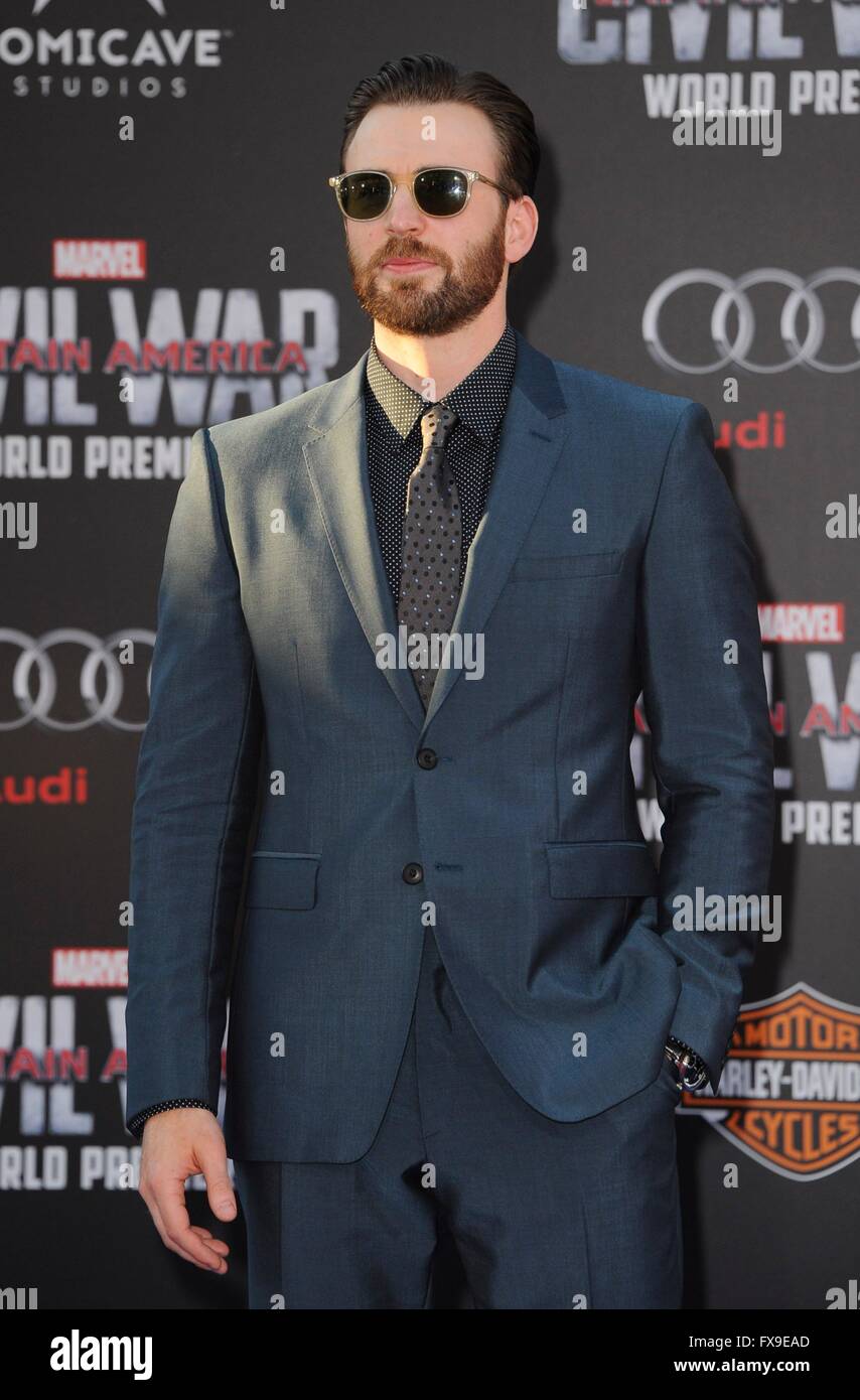 Los Angeles, CA, USA. 12th Apr, 2016. Chris Evans at arrivals for ...