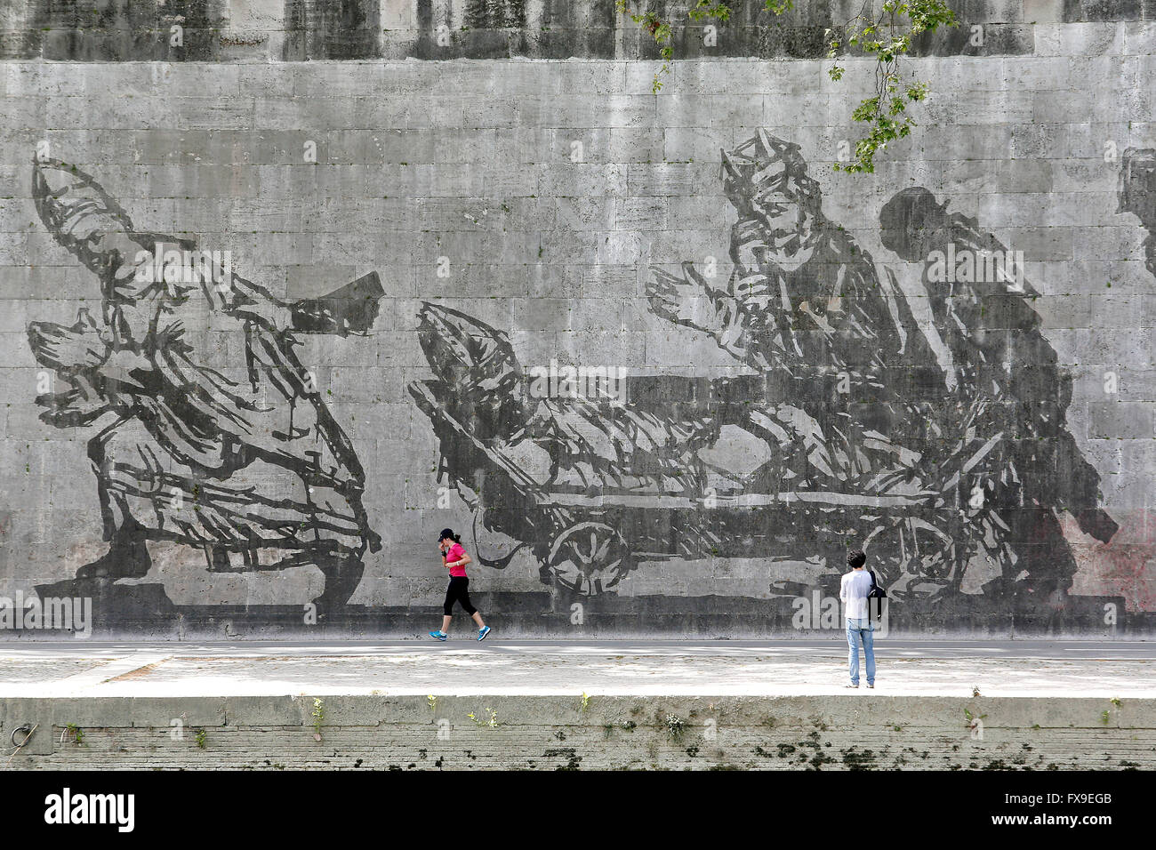 Rome 12th April 2016. The longest series of murals in Rome was just ...