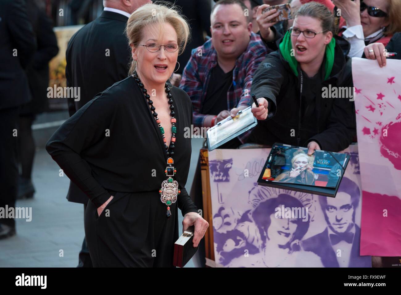 London, UK. 12th April, 2016. Meryl Streep at World Premiere of ...