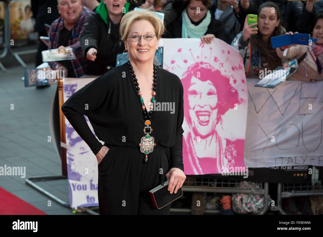 London, UK. 12th April, 2016. Meryl Streep at World Premiere of ...