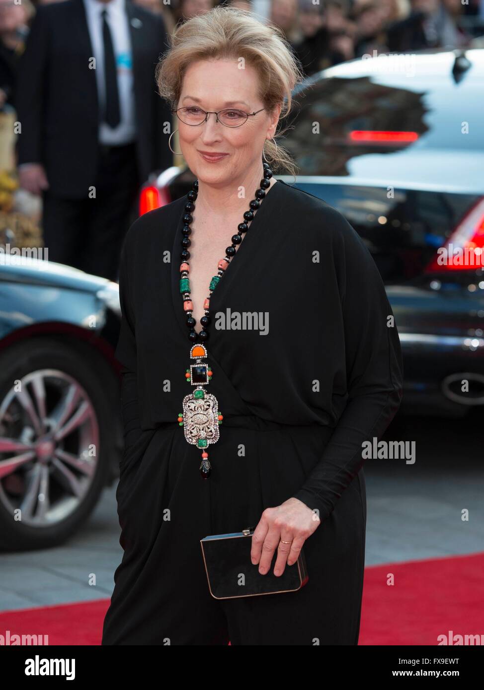 London, UK. 12th April, 2016. Meryl Streep at World Premiere of ...