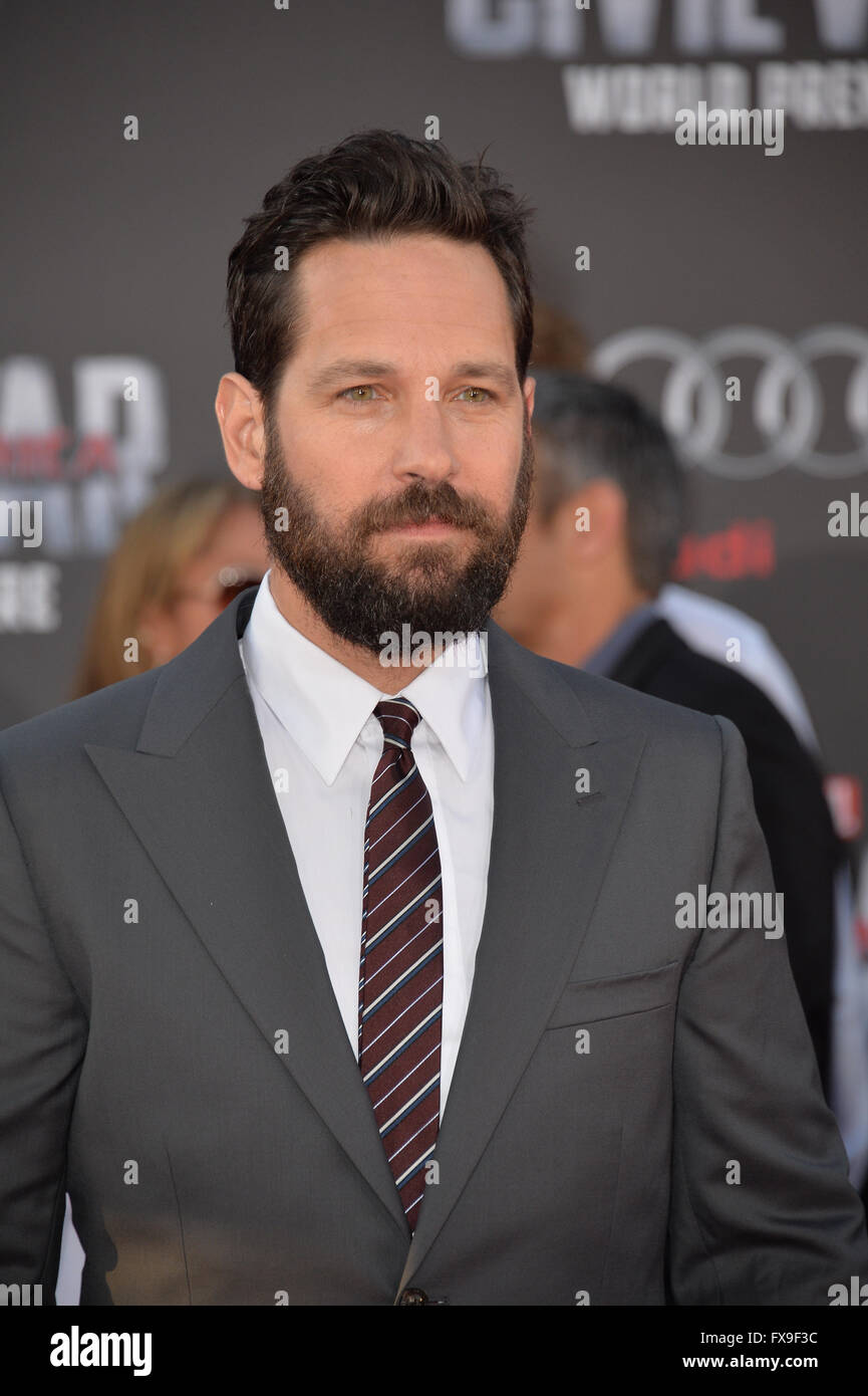 Los Angeles, USA. 12th April, 2016. Actor Paul Rudd at the world ...