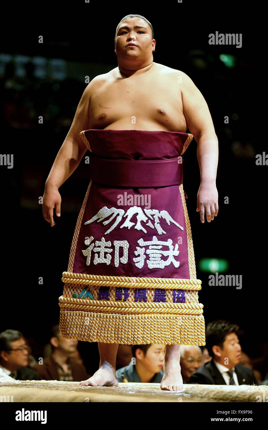 Kawasaki, Japan. 13th Apr, 2016. Mitakeumi Sumo : 1st Grand Sumo ...