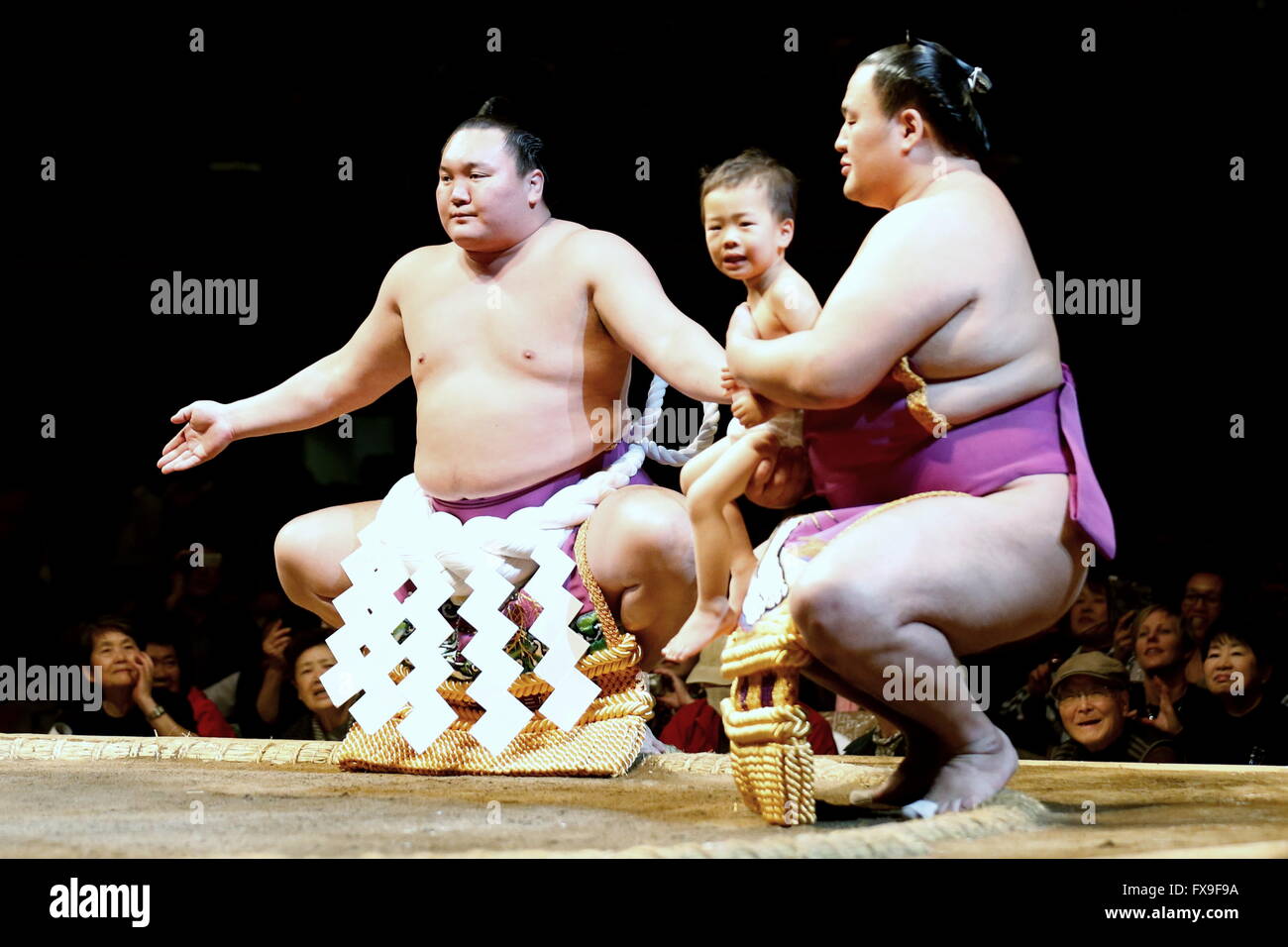 Kawasaki, Japan. 13th Apr, 2016. Hakuho Sumo : 1st Grand Sumo ...