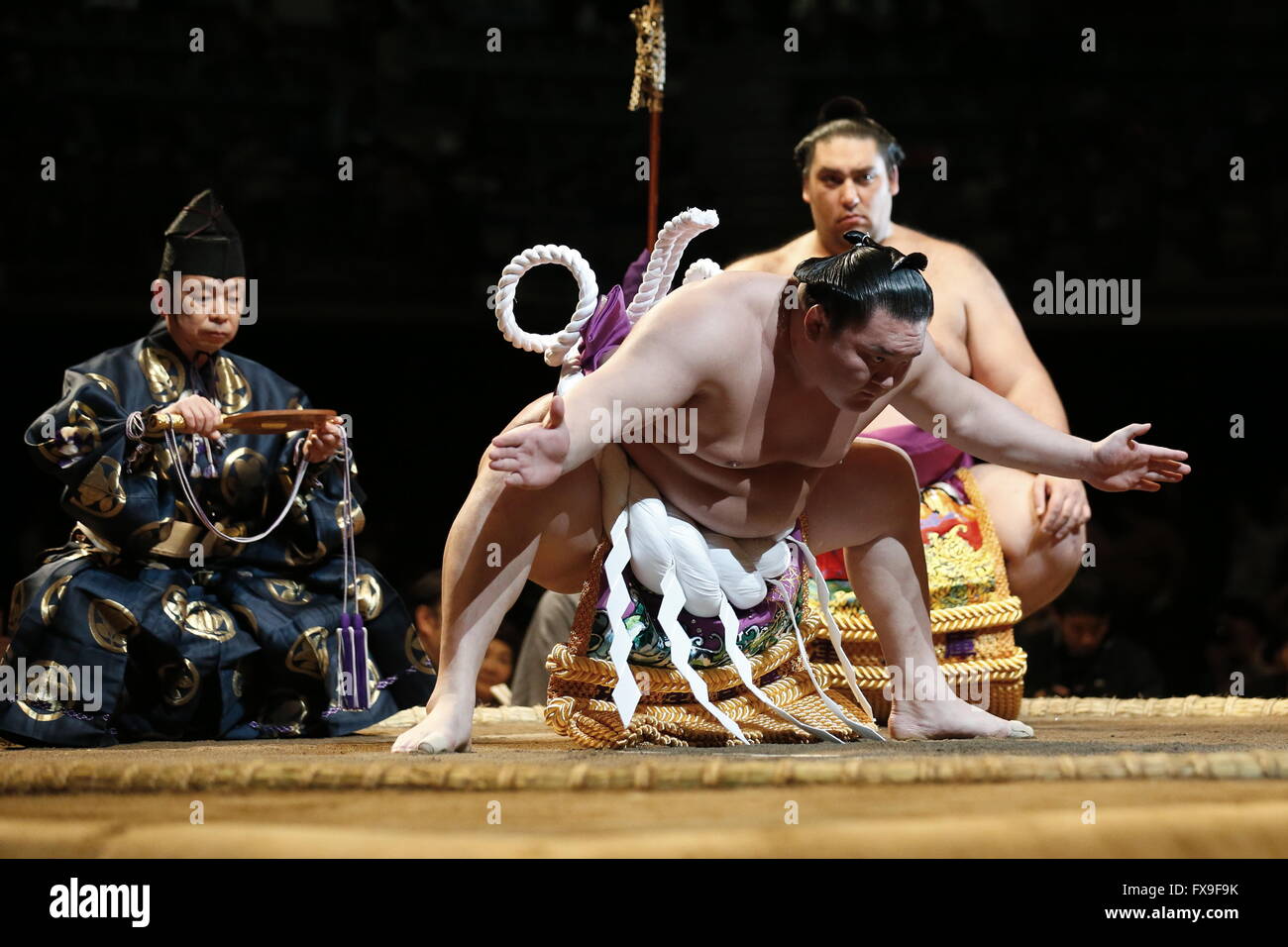 Kawasaki, Japan. 13th Apr, 2016. Hakuho Sumo : 1st Grand Sumo ...
