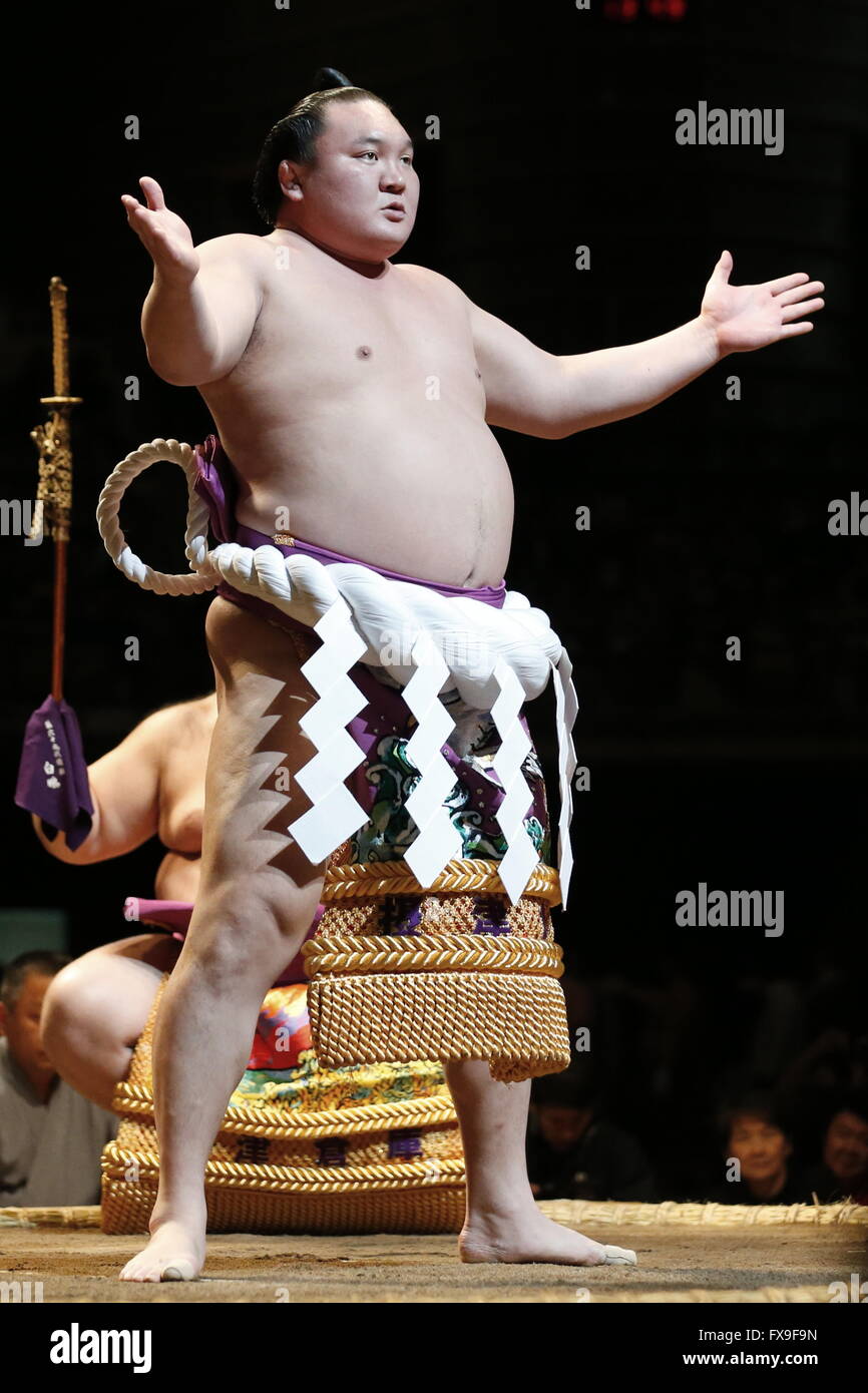 Kawasaki, Japan. 13th Apr, 2016. Hakuho Sumo : 1st Grand Sumo ...