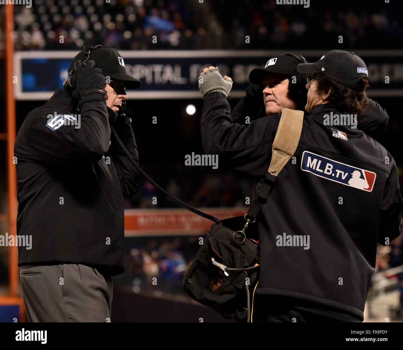 Flushing, New York, USA. 12th Apr, 2016. Umpire crew MLB : Umpire crew ...