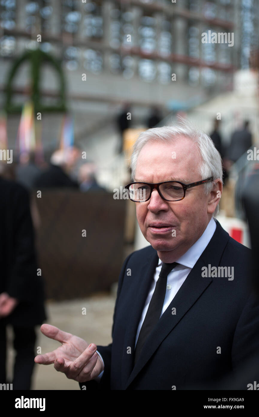 British architect David Chipperfield attends the roofing ceremony of ...