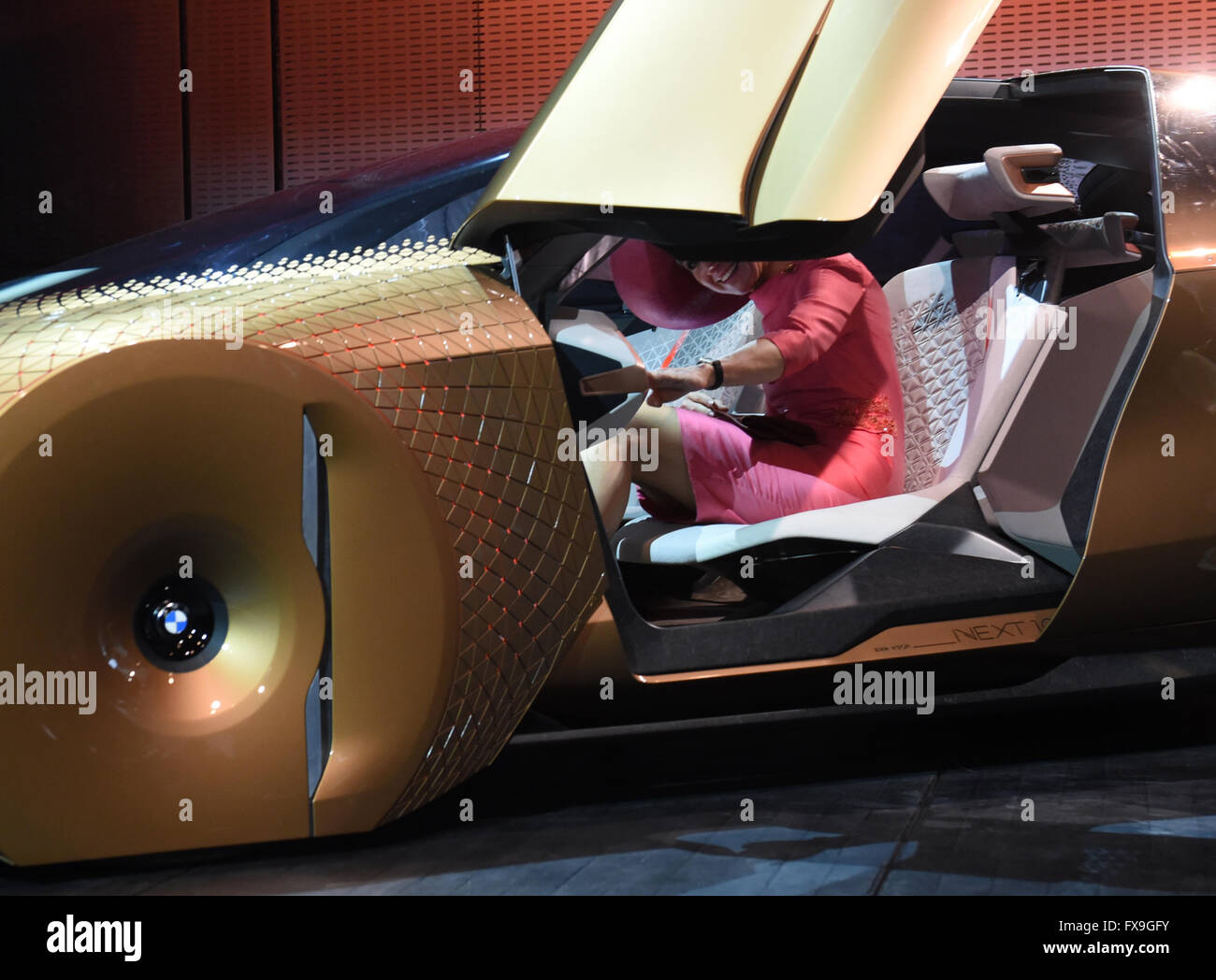 Munich, Germany. 13th Apr, 2016. Queen Maxima of the Netherlands sits ...