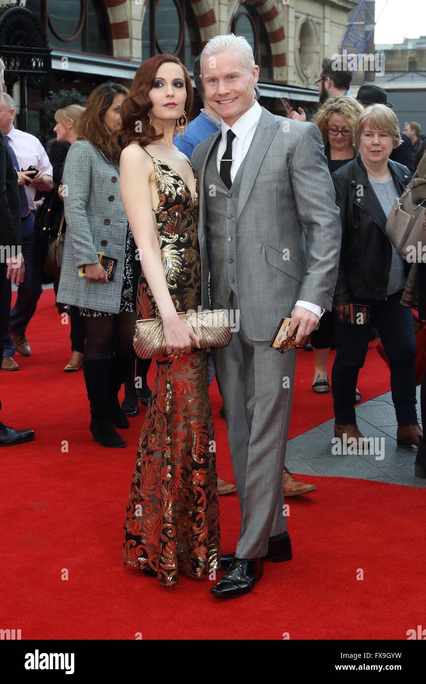 London, UK. 12th April, 2016. Christina V and Rhydian Roberts at the ...
